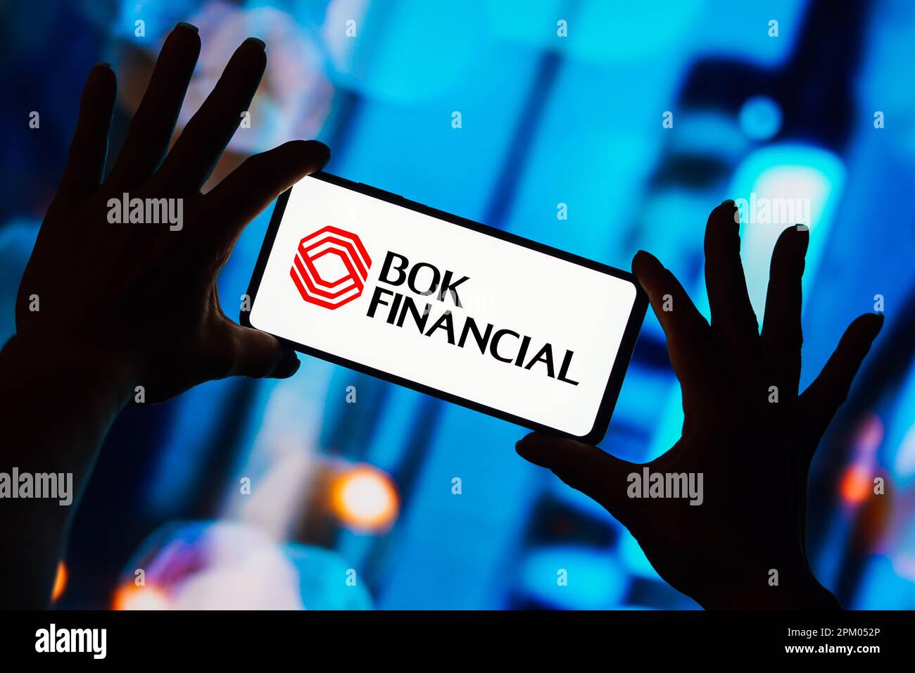Brazil. 10th Apr, 2023. In this photo illustration, the BOK Financial logo is displayed on a ...