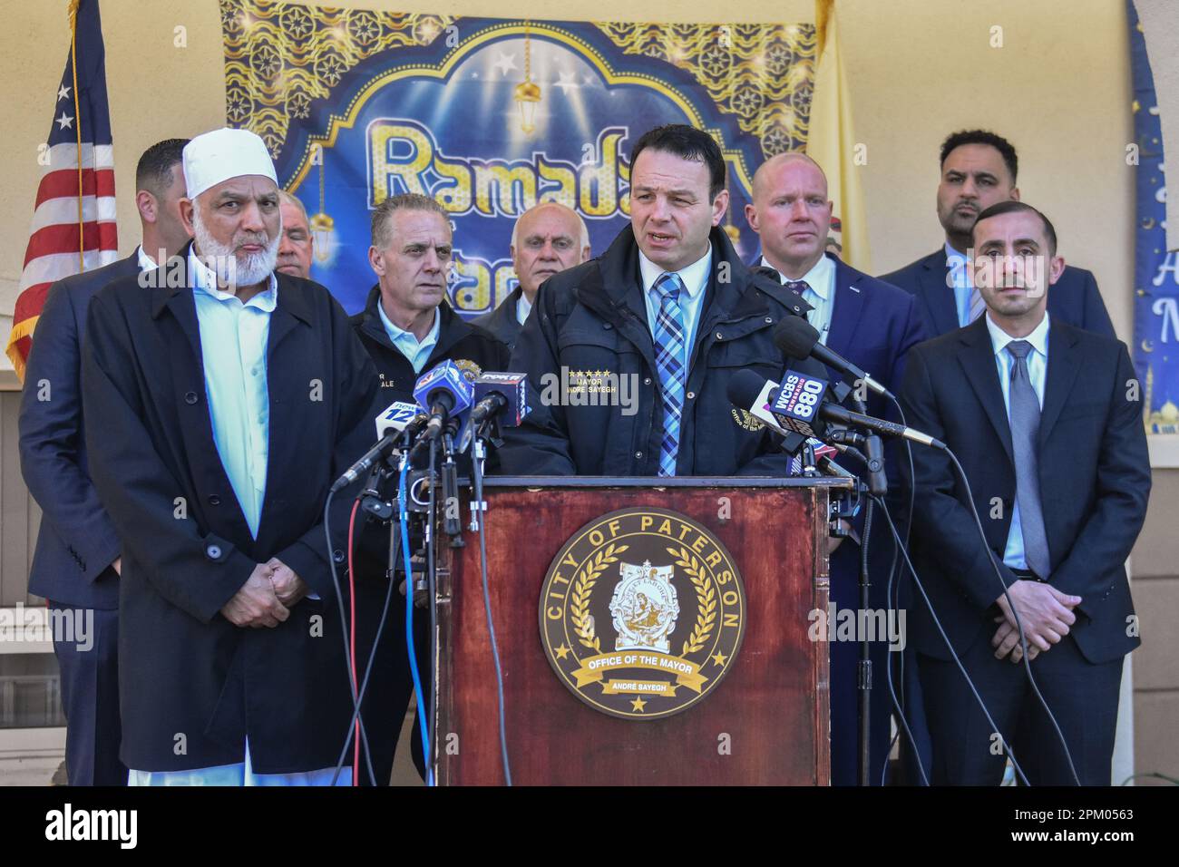 Mayor of Paterson Andre Sayegh delivers his remarks. Mayor of Paterson ...