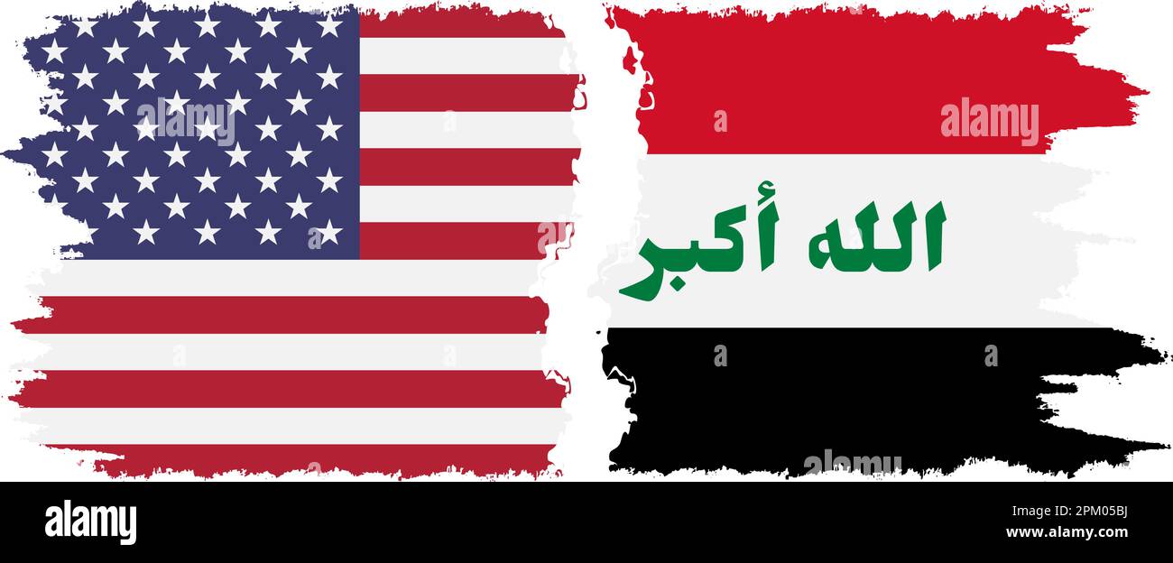 Iraq and USA grunge flags connection, vector Stock Vector Image & Art ...