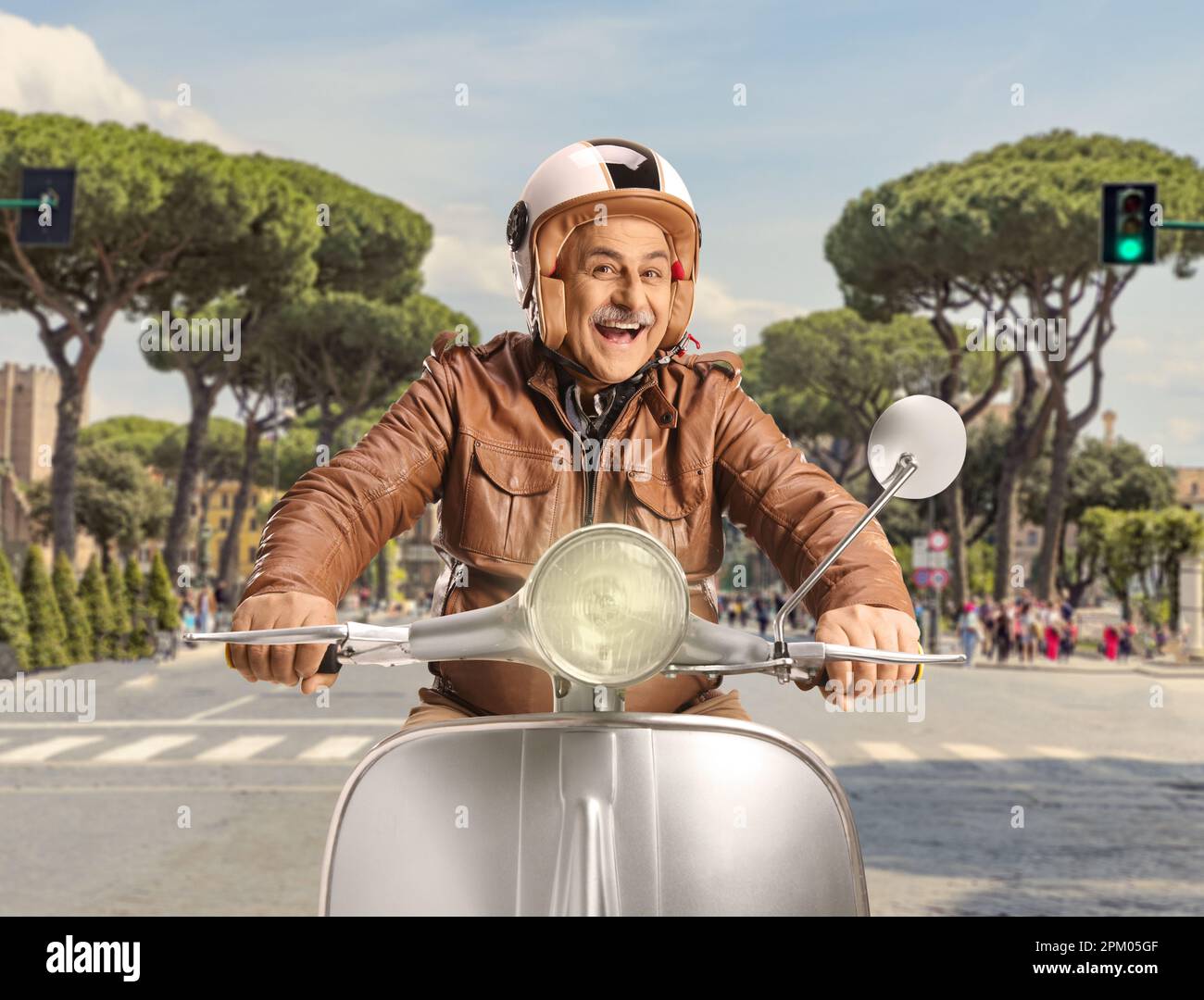 Man riding moped in rome hi-res stock photography and images - Alamy