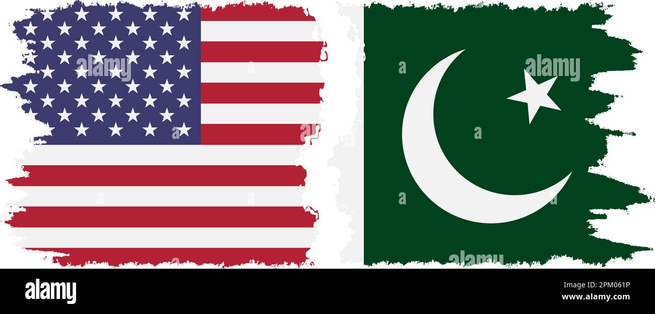 Pakistan and USA grunge flags connection, vector Stock Vector Image ...