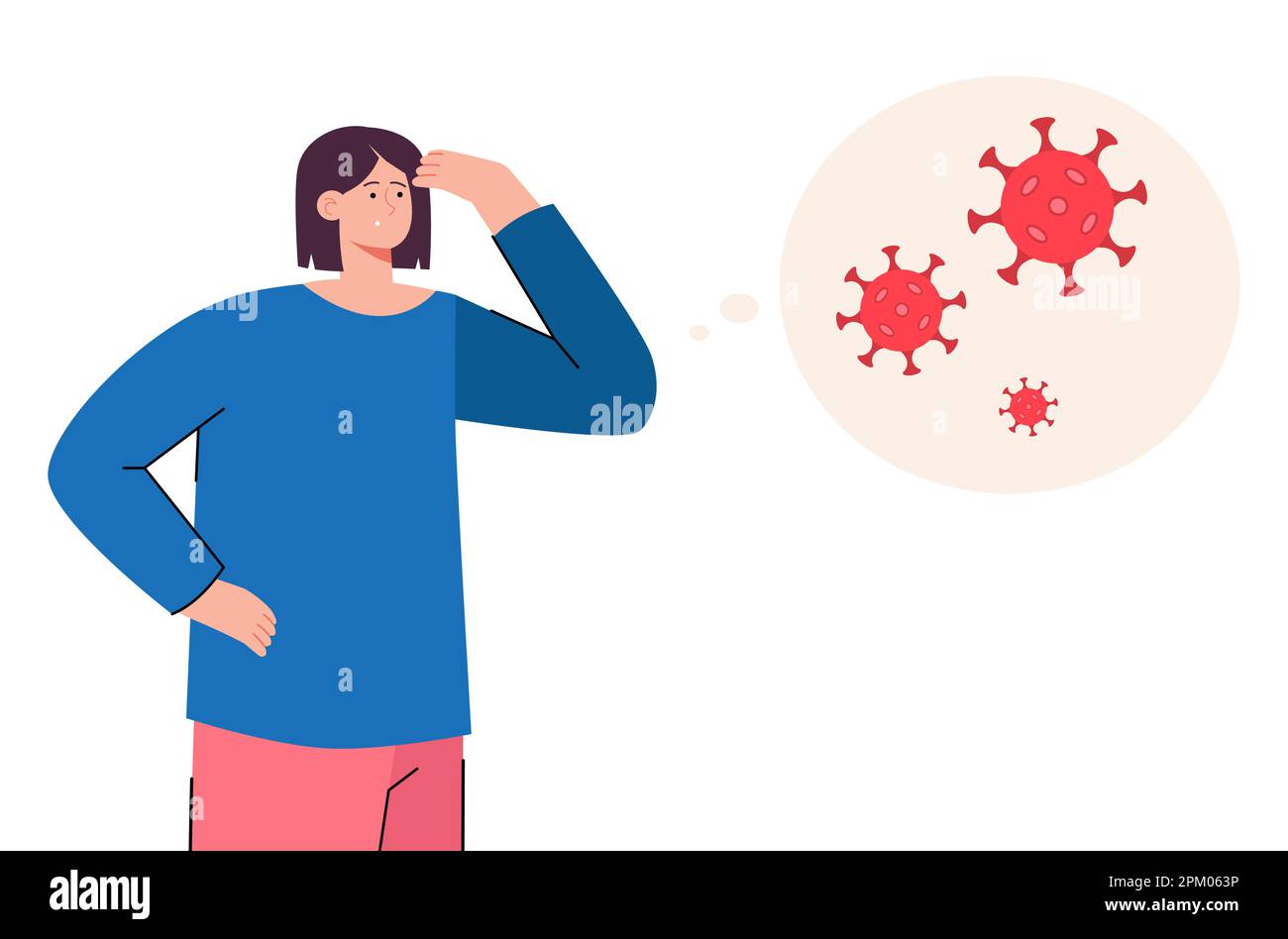 Cartoon worried person thought Stock Vector Images - Alamy