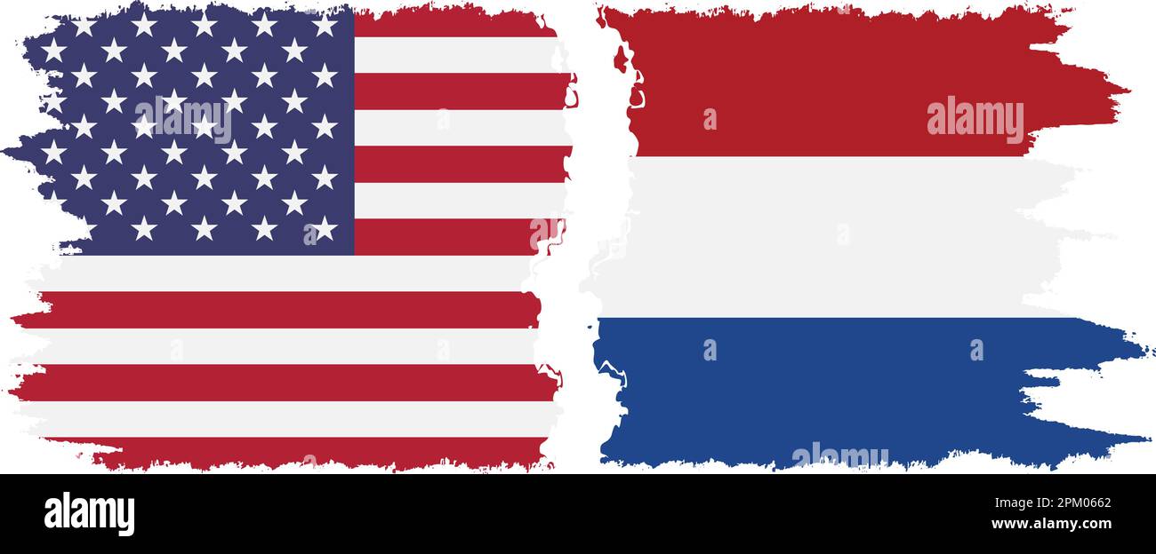 Netherlands and USA grunge flags connection, vector Stock Vector Image ...