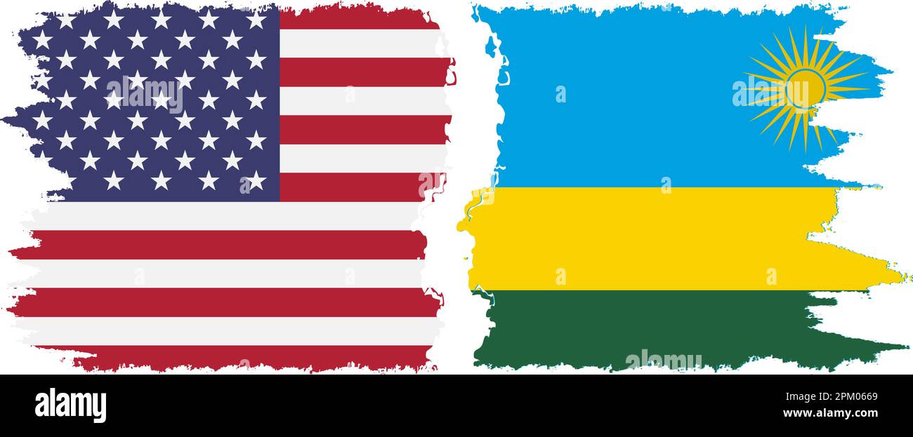 Rwandan and USA grunge flags connection, vector Stock Vector Image ...