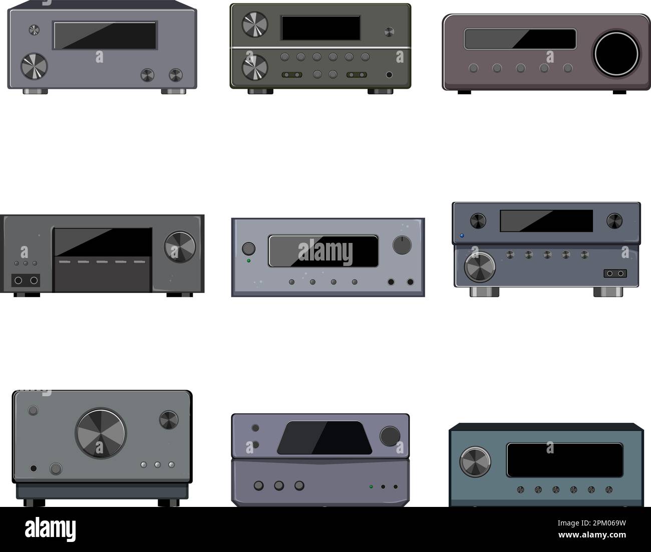 av receiver set cartoon vector illustration Stock Vector Image & Art ...