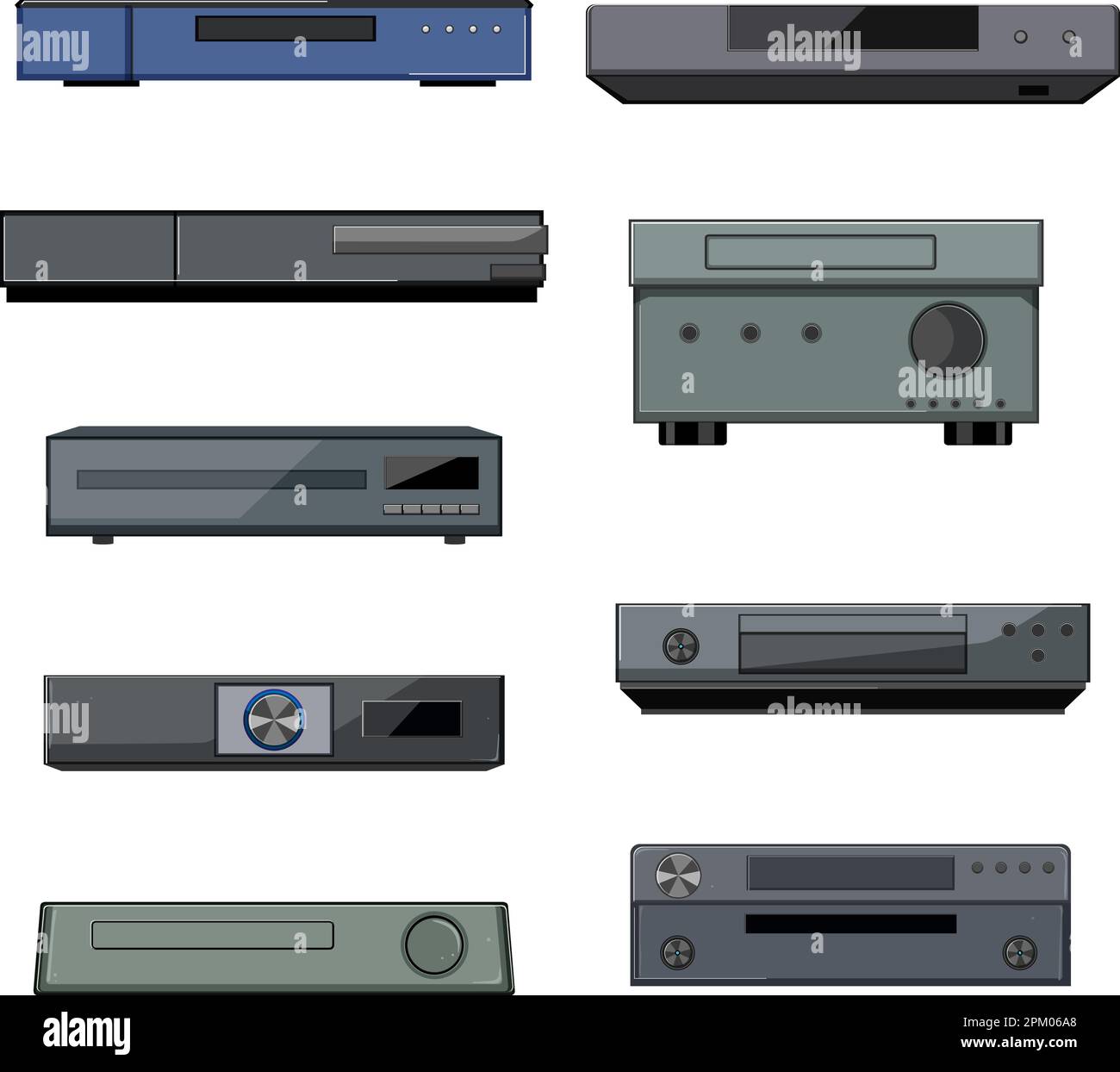 blu ray player set cartoon vector illustration Stock Vector Image & Art ...