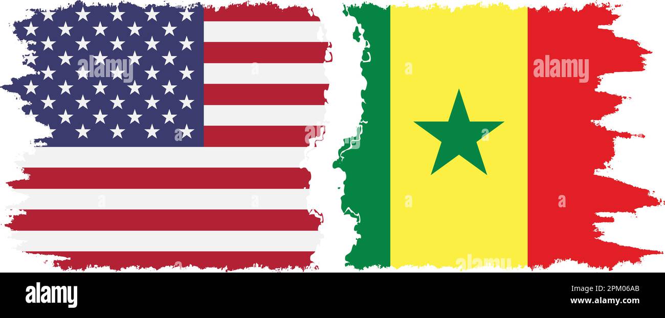 Senegal and USA grunge flags connection, vector Stock Vector Image ...