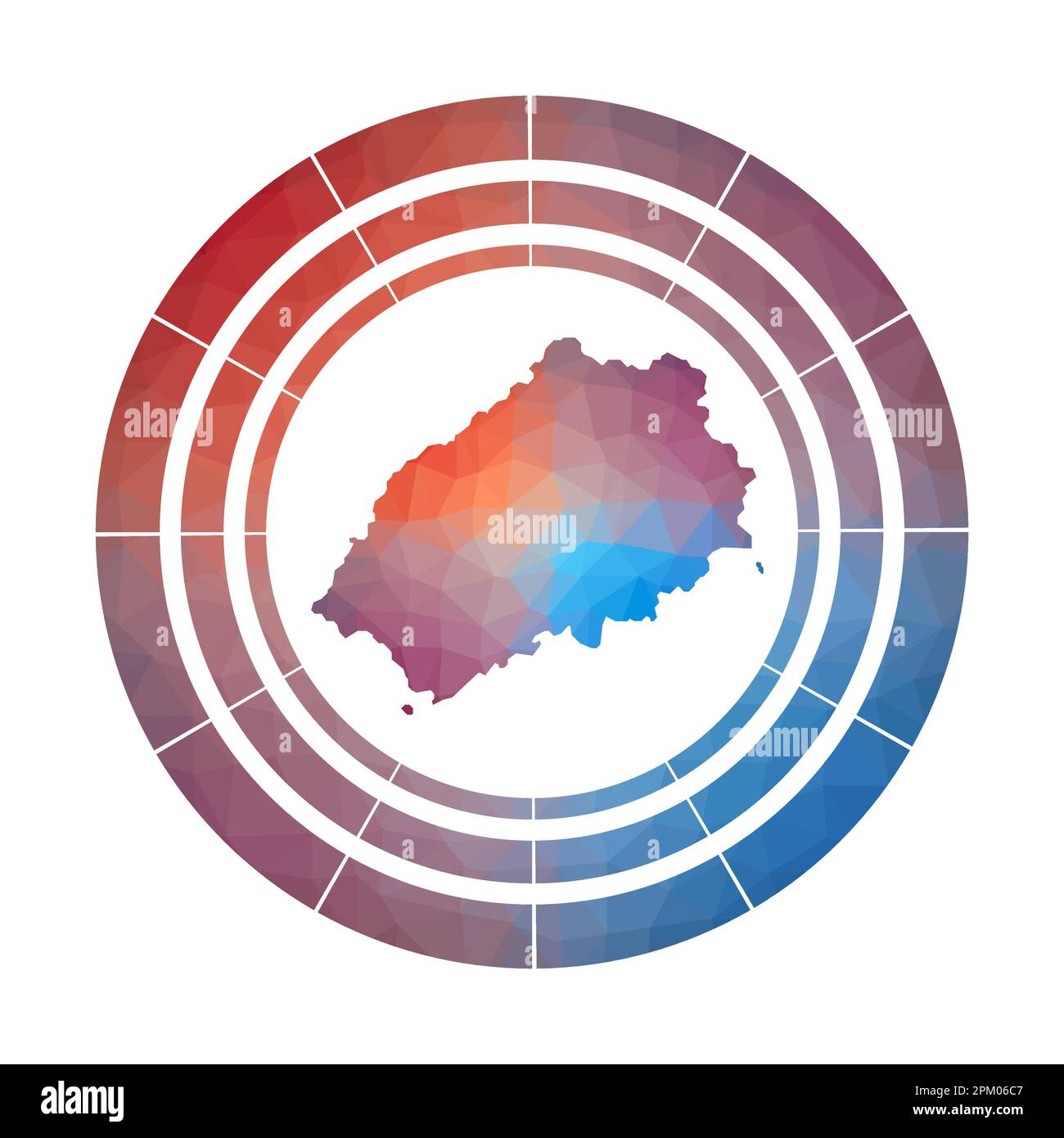 Saint Helena badge. Bright gradient logo of island in low poly style ...