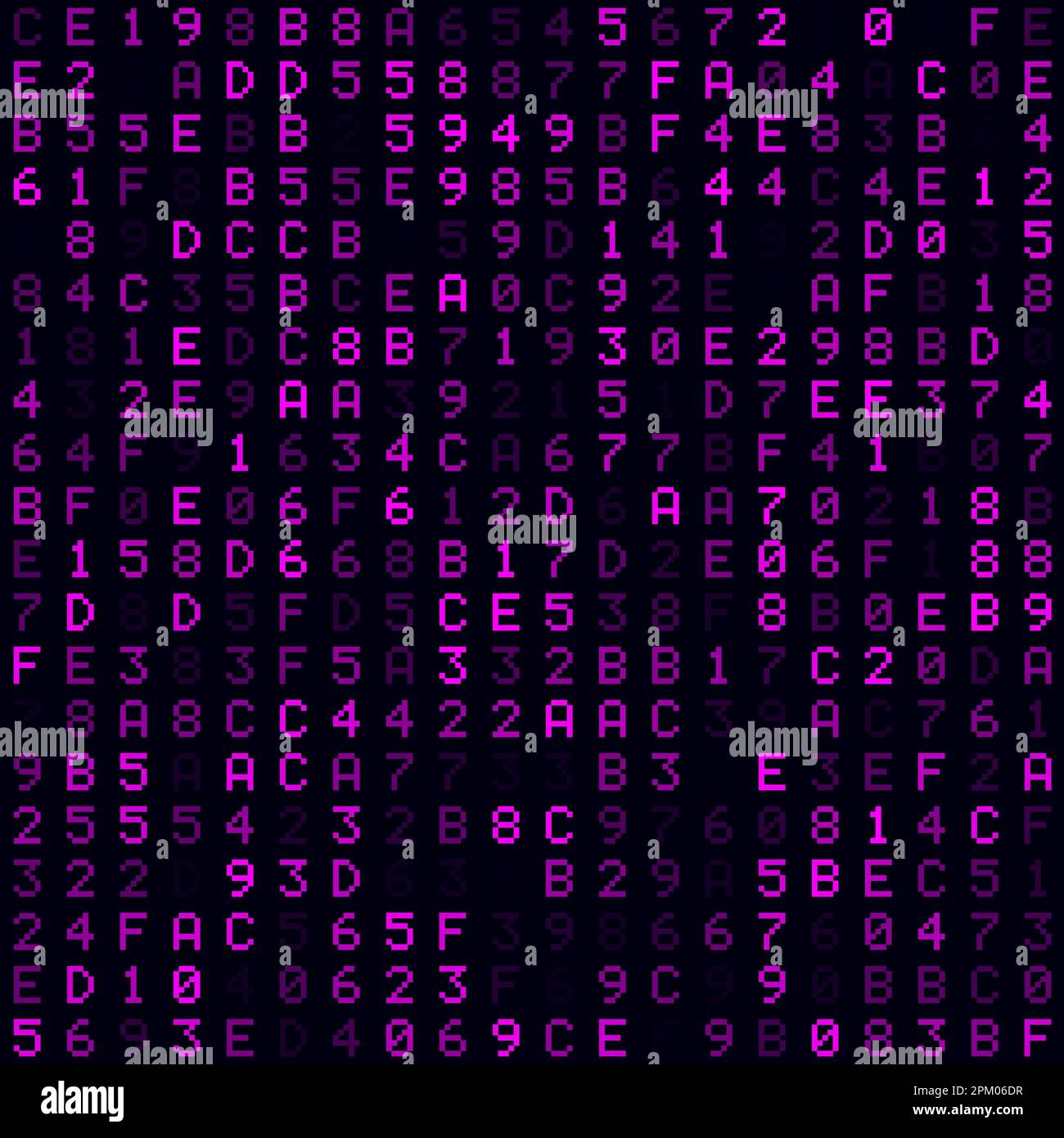 Tech background. Magenta filled hexadecimal background. Small sized ...