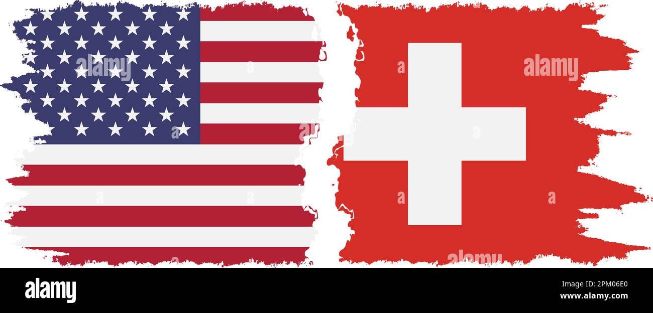 Switzerland and USA grunge flags connection, vector Stock Vector Image ...