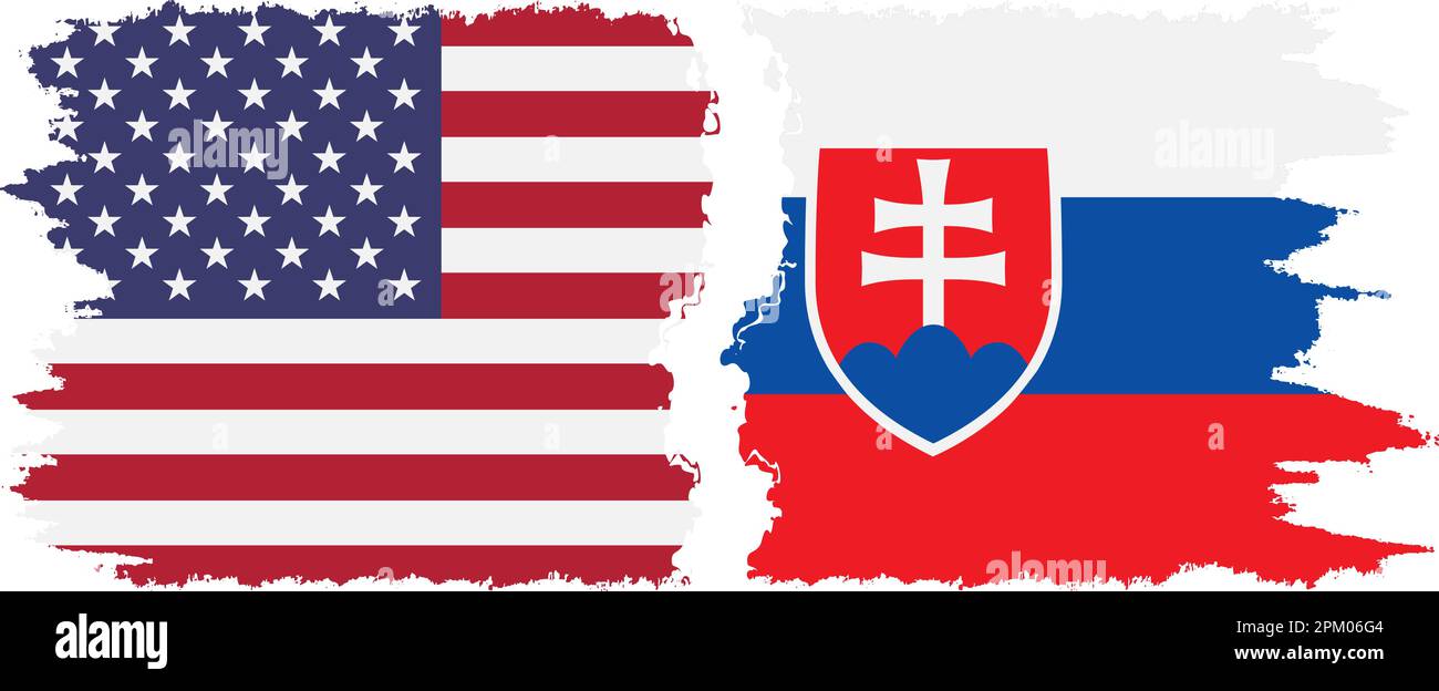 Slovakia and USA grunge flags connection, vector Stock Vector Image ...