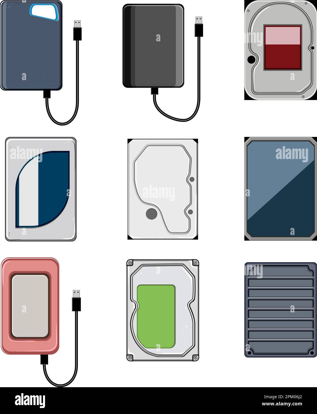 hard drive set cartoon vector illustration Stock Vector Image & Art - Alamy