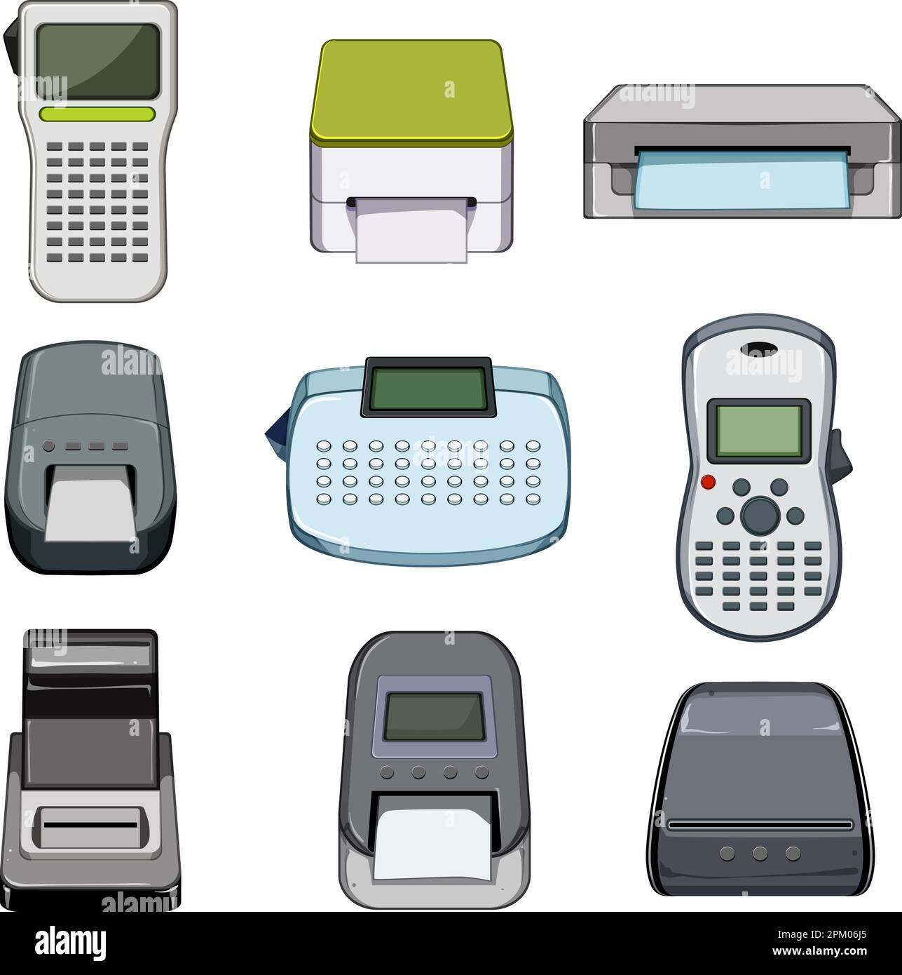 label printer set cartoon vector illustration Stock Vector Image & Art ...