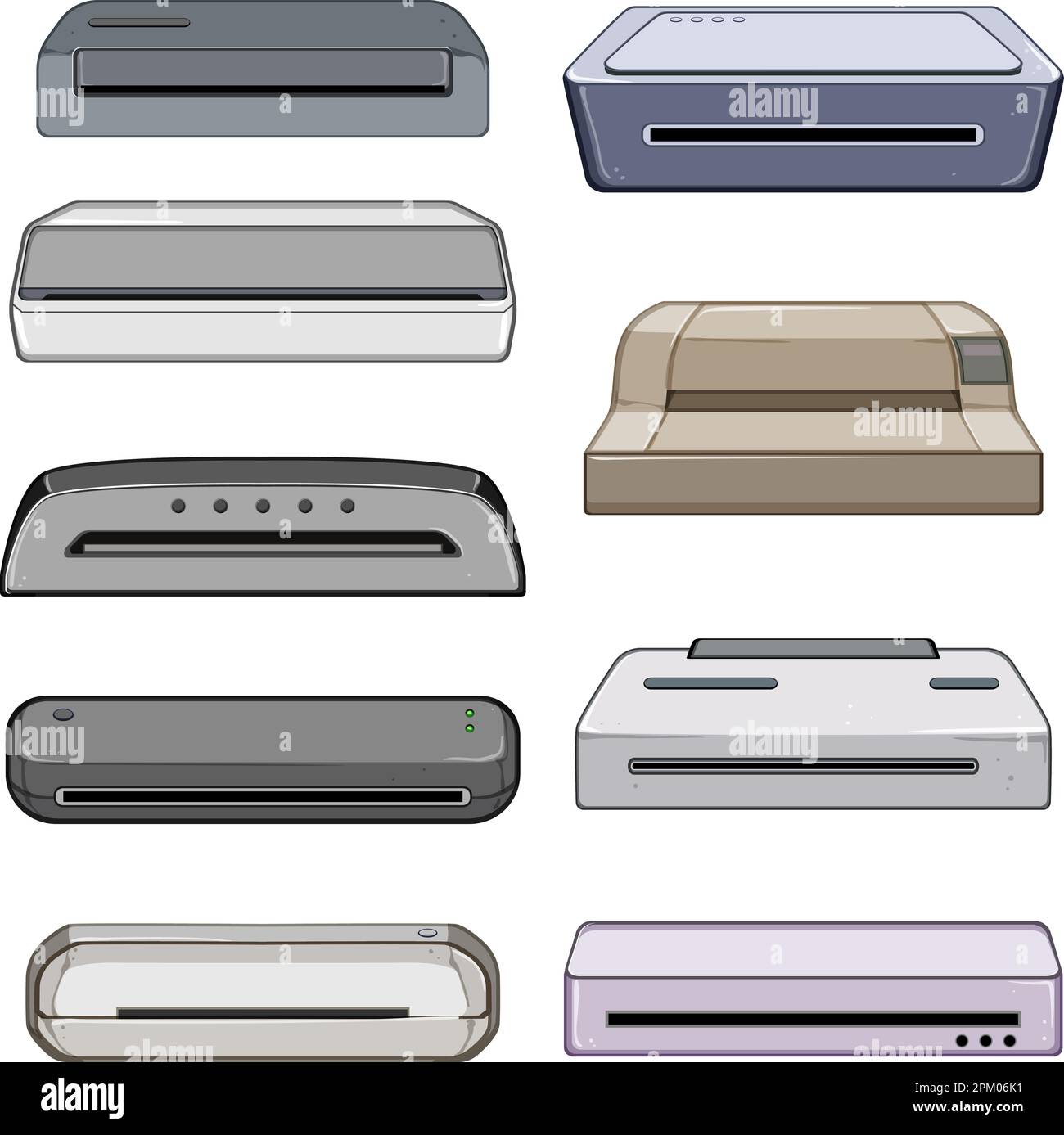 Laminator Machine Set Cartoon Vector Illustration Stock Vector Image
