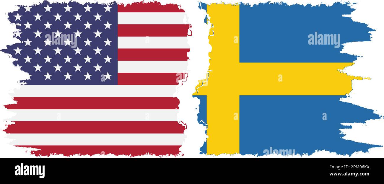 Sweden and USA grunge flags connection, vector Stock Vector Image & Art ...
