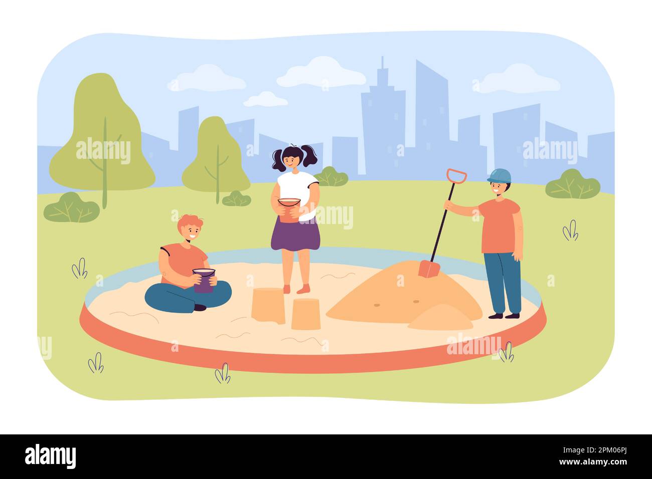 Boy bucket shovel playing Stock Vector Images - Alamy