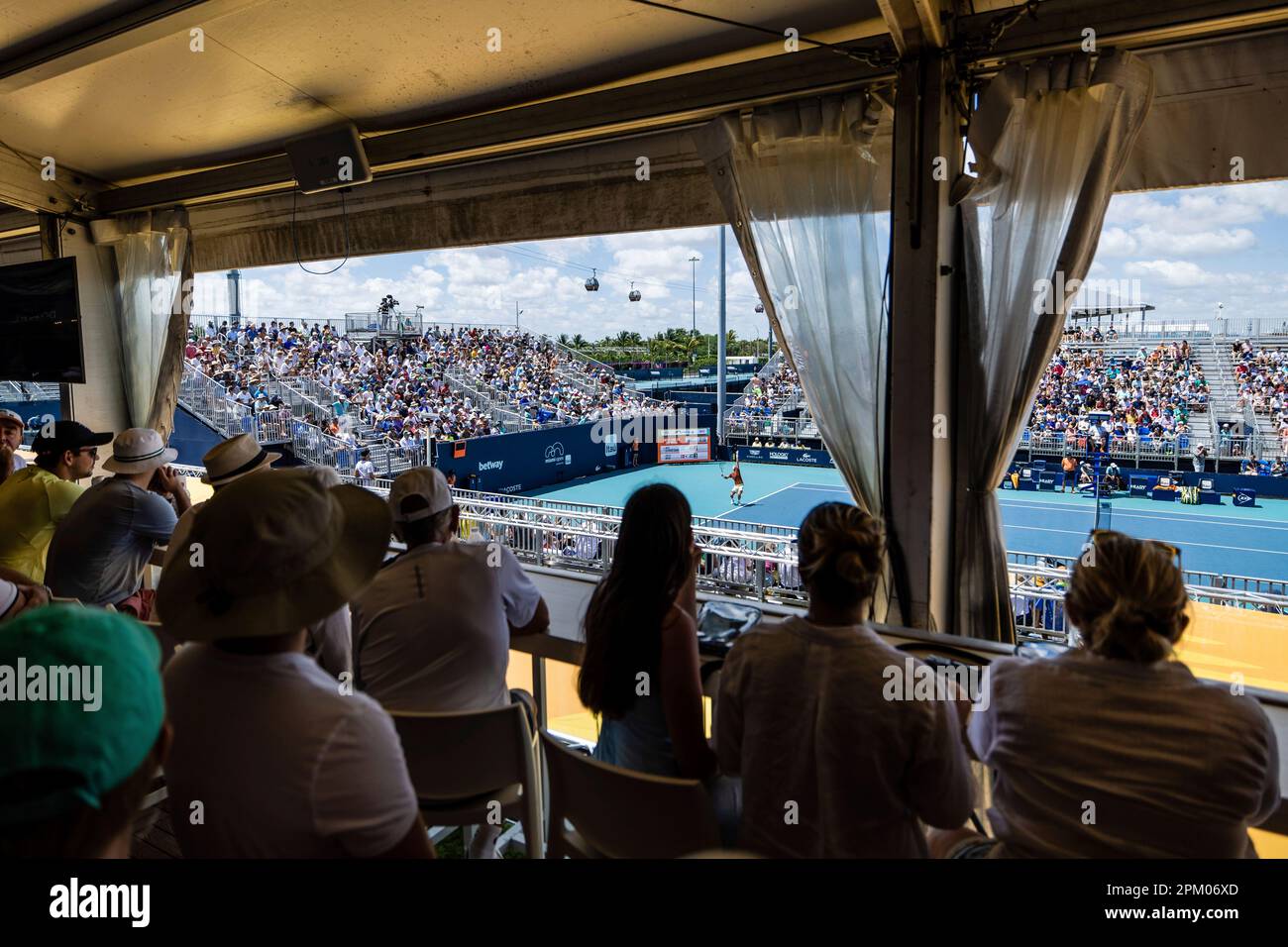Fans watch during the Miami Open tennis tournament, Sunday, Mar. 26 ...