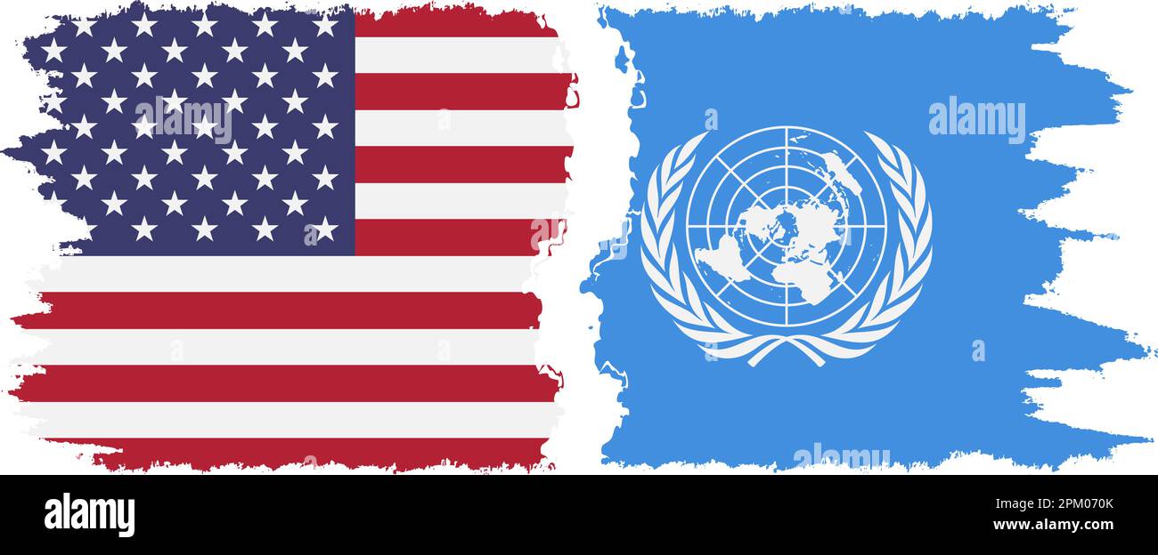 UN and USA grunge flags connection, vector Stock Vector Image & Art - Alamy