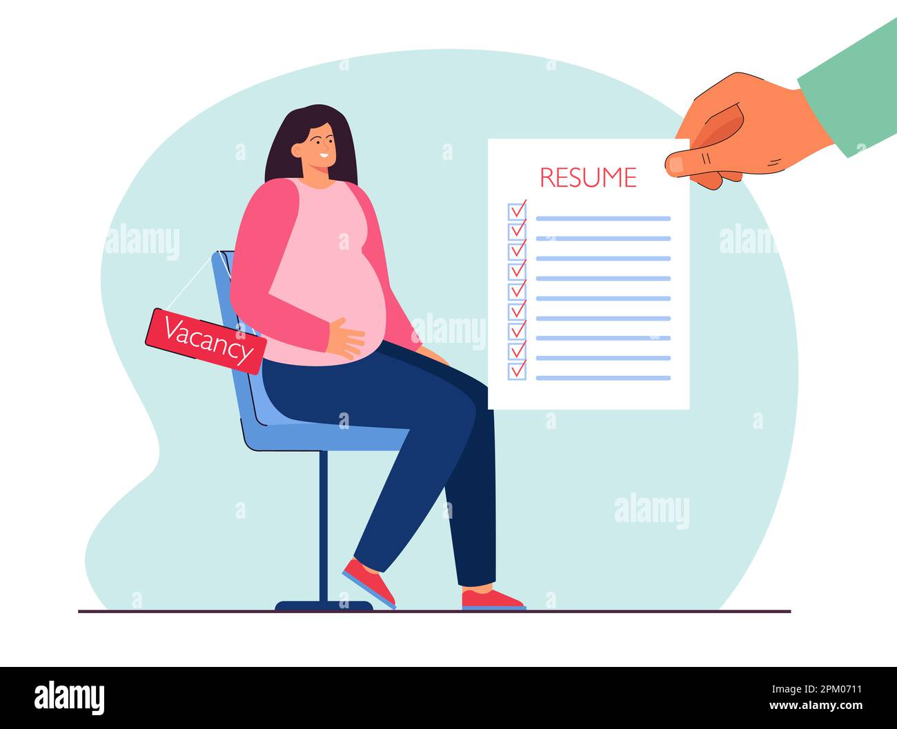 Cartoon pregnant woman applying for job Stock Vector Image & Art - Alamy