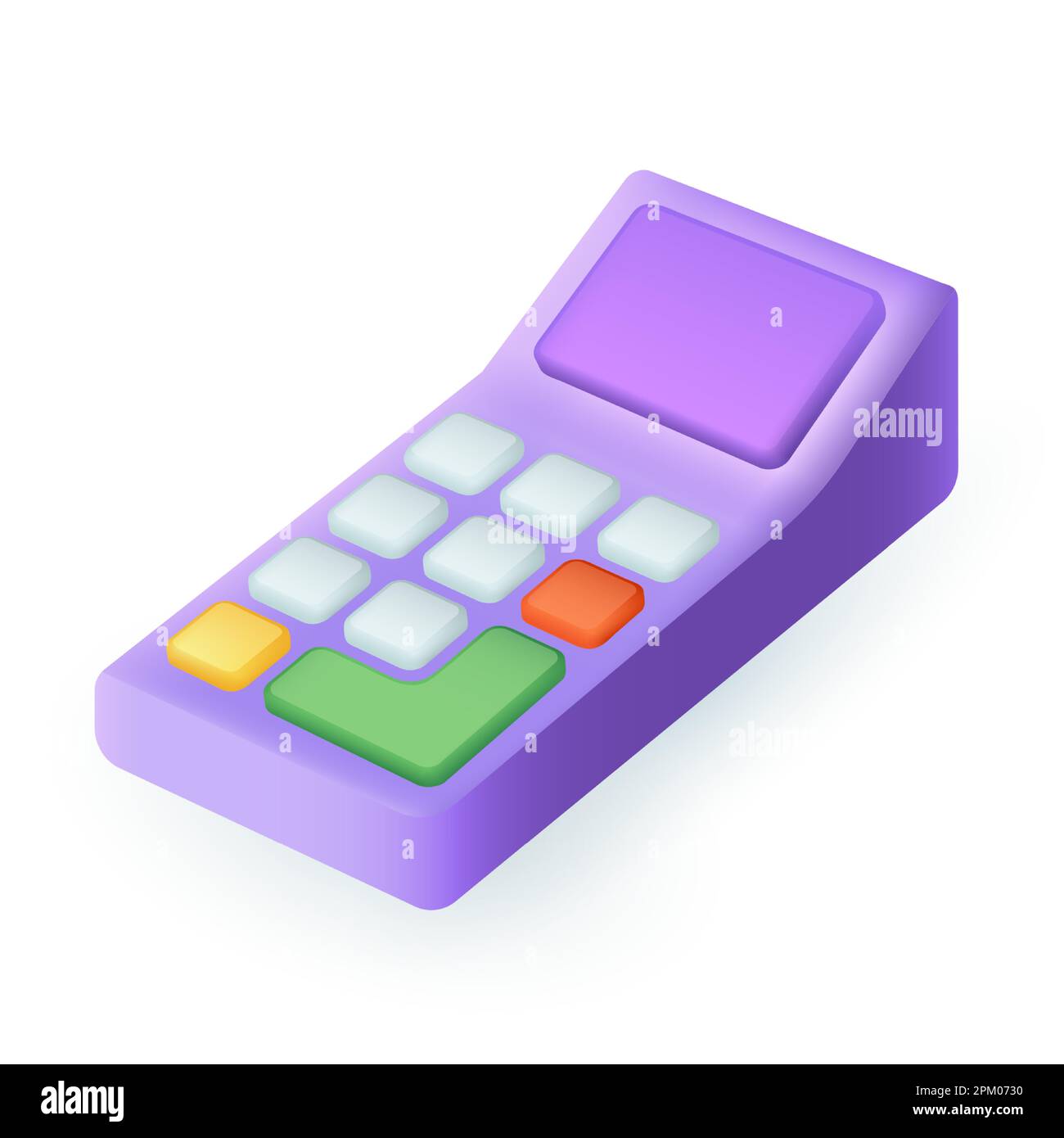 3d cartoon style POS terminal for contactless payments icon Stock ...