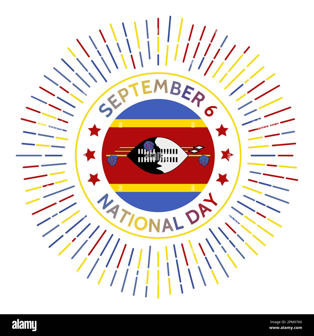 Swaziland national day badge. Independence from the United Kingdom in ...