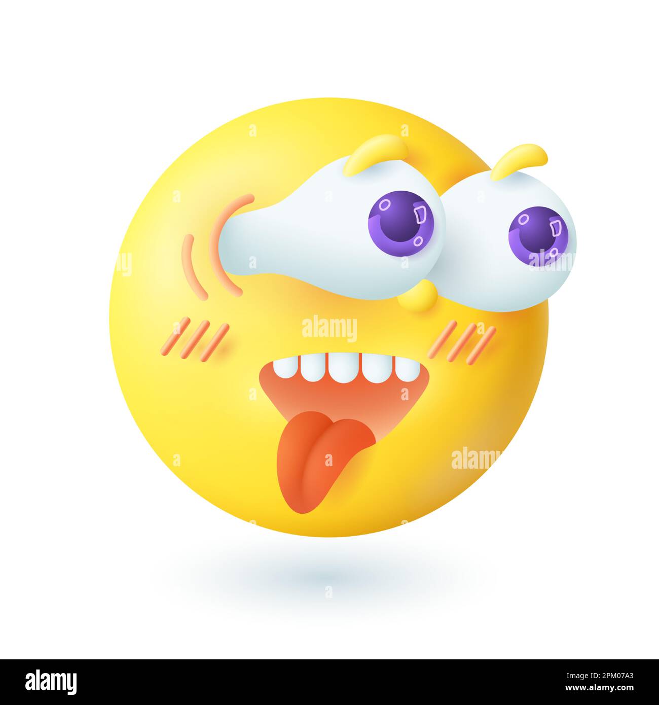 3d cartoon style emoticon with googling eyes icon Stock Vector Image ...