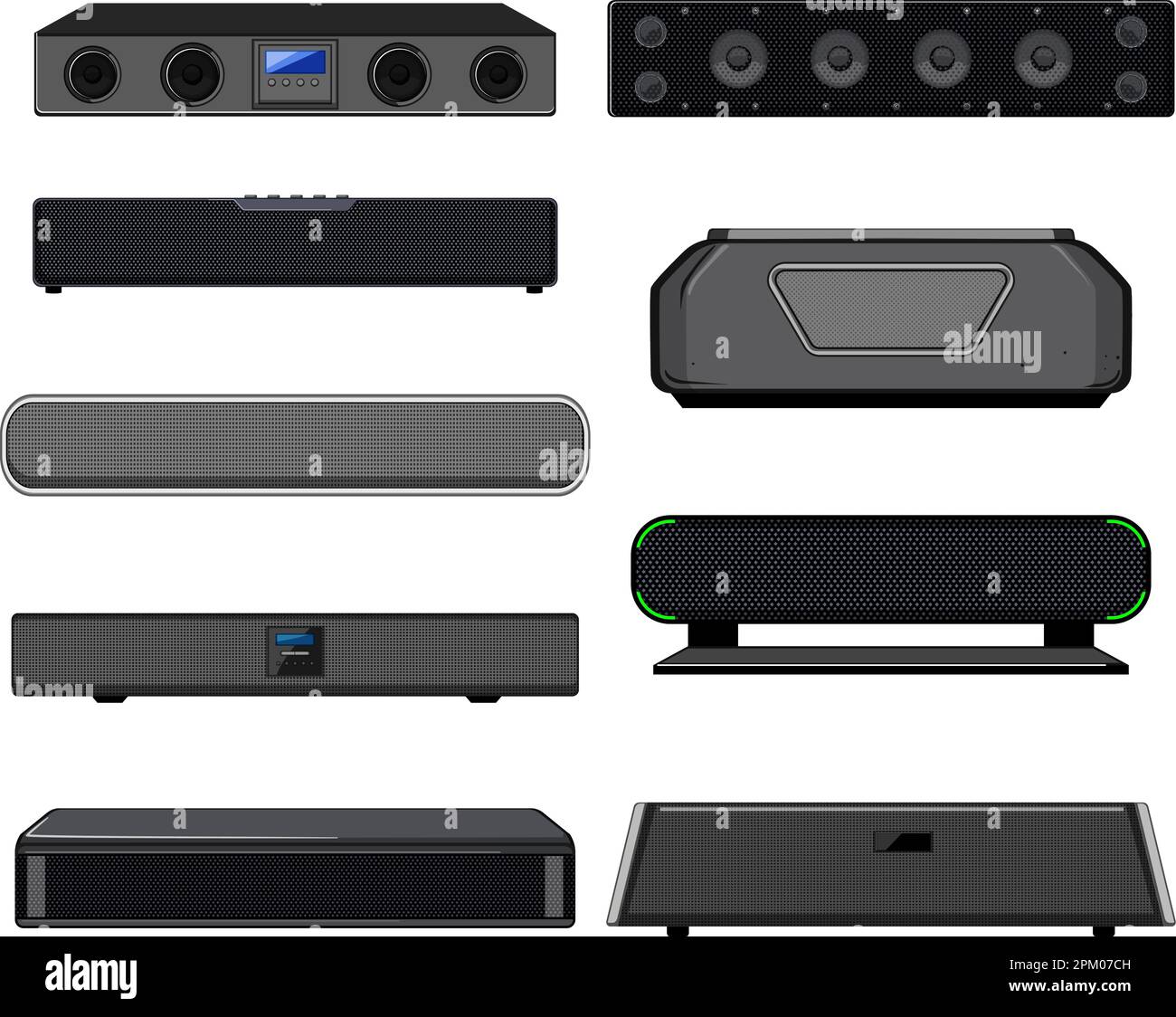 soundbar audio set cartoon vector illustration Stock Vector Image & Art ...