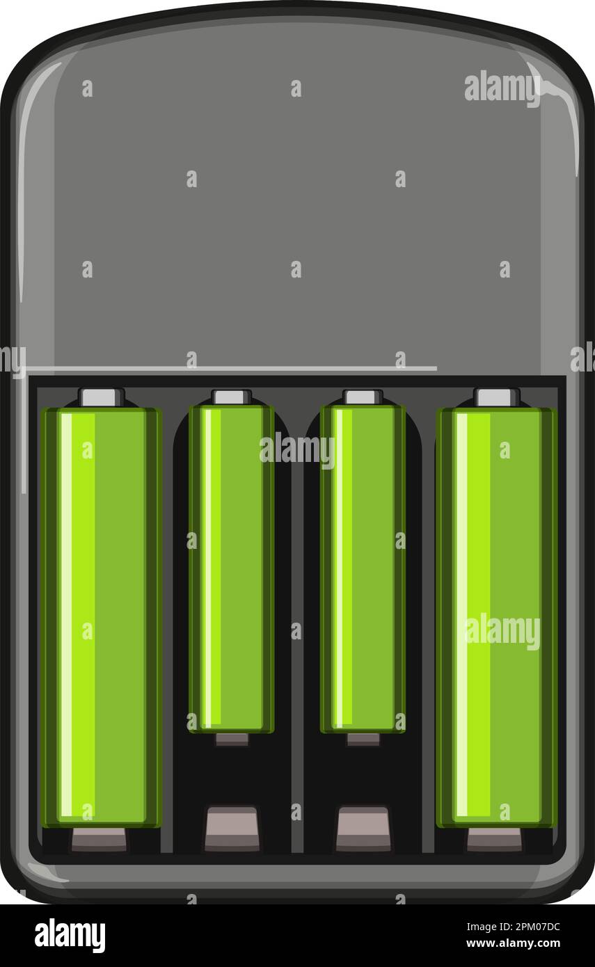 electric aa battery charger cartoon vector illustration Stock Vector ...