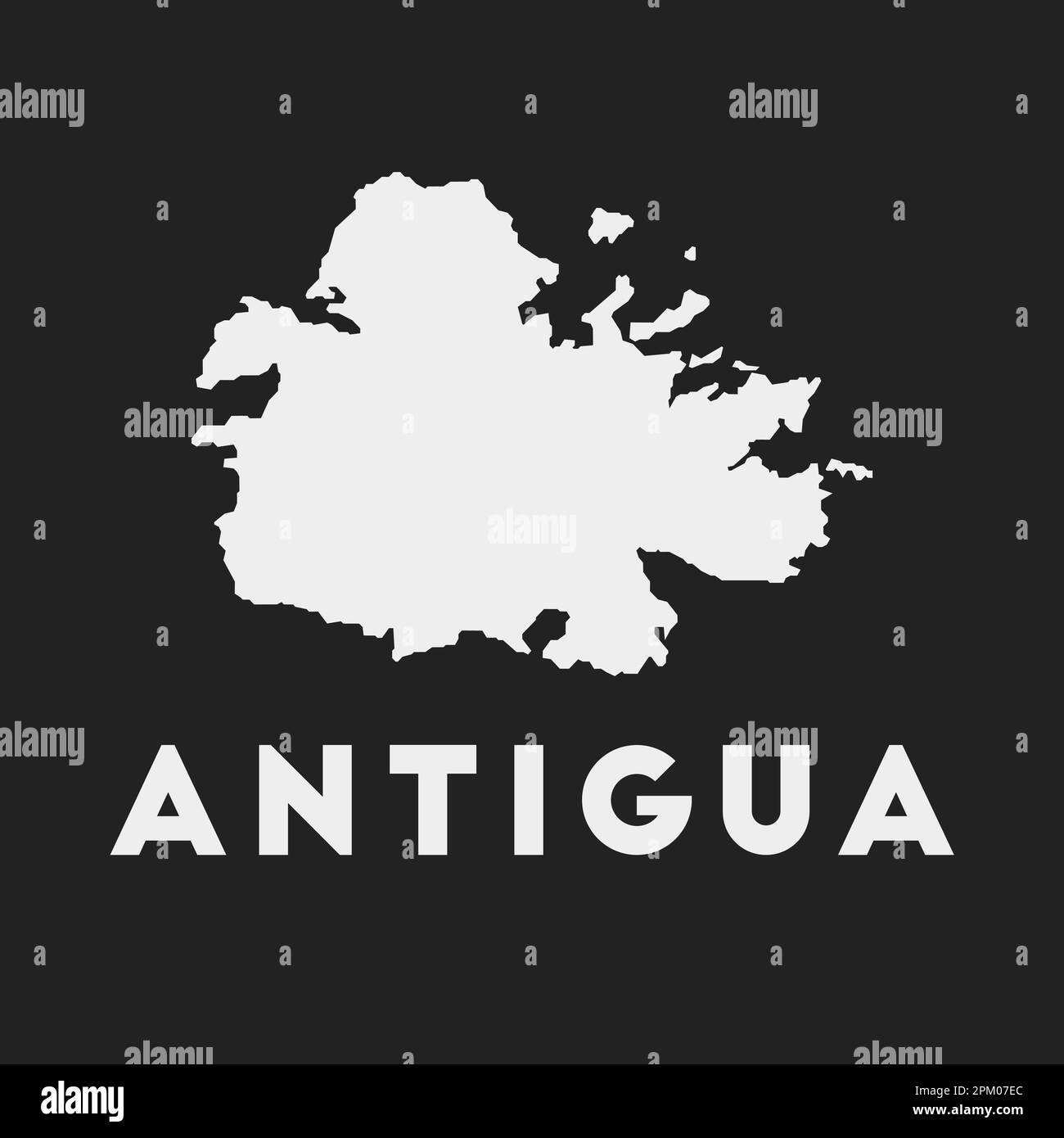 Antigua icon. Island map on dark background. Stylish Antigua map with ... Antigua icon. Island map on dark background. Stylish Antigua map with ...