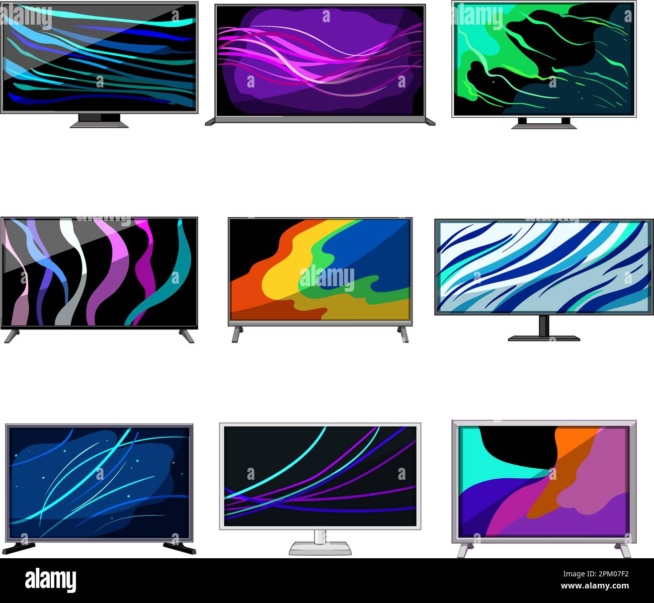 tv screen set cartoon vector illustration Stock Vector Image & Art - Alamy
