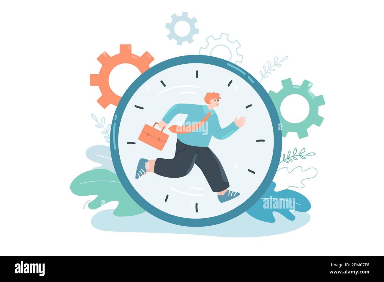Cartoon person running inside clock dial Stock Vector Image & Art - Alamy