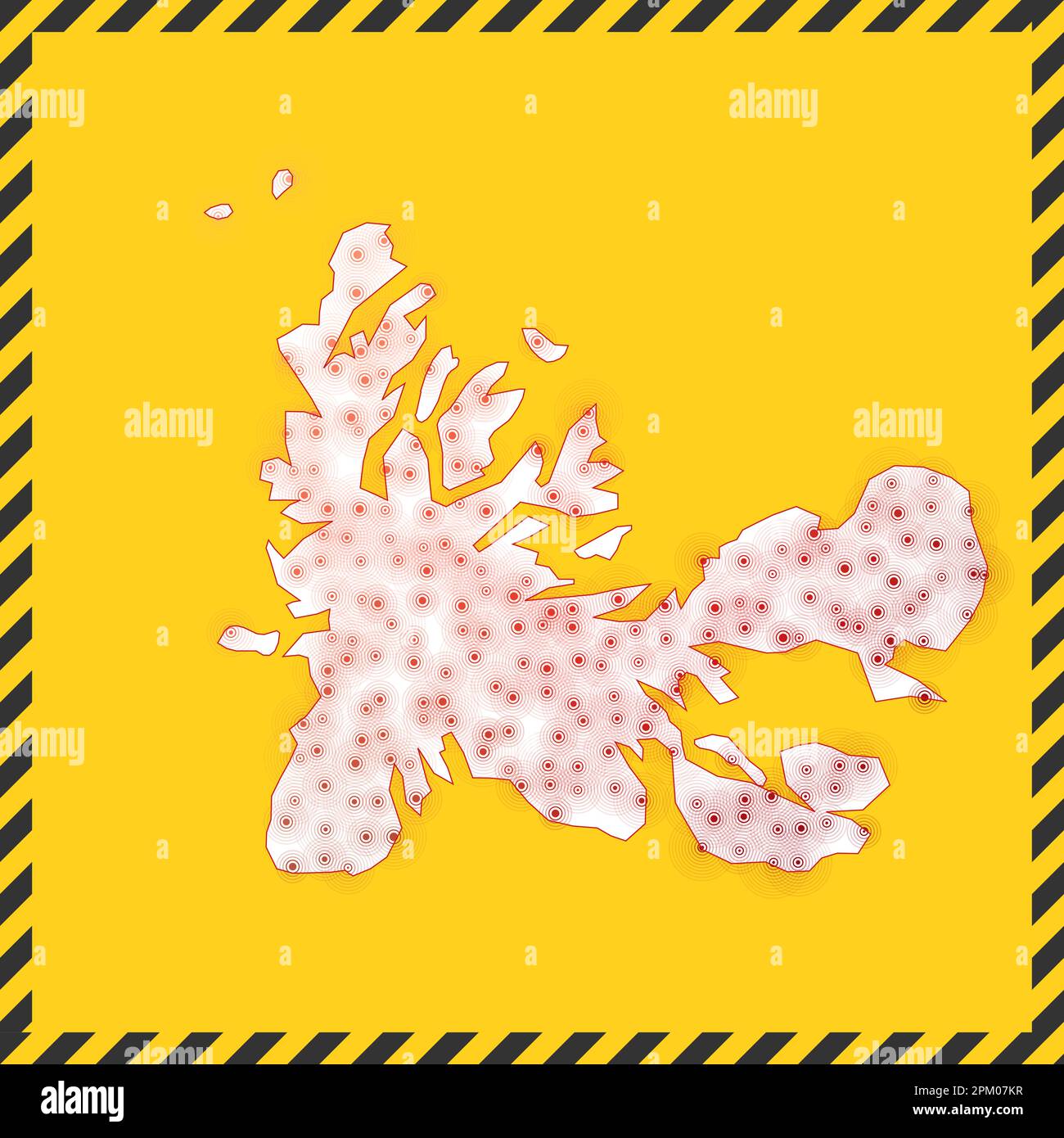 TAAF closed - virus danger sign. Lockdown country icon. Black striped ...