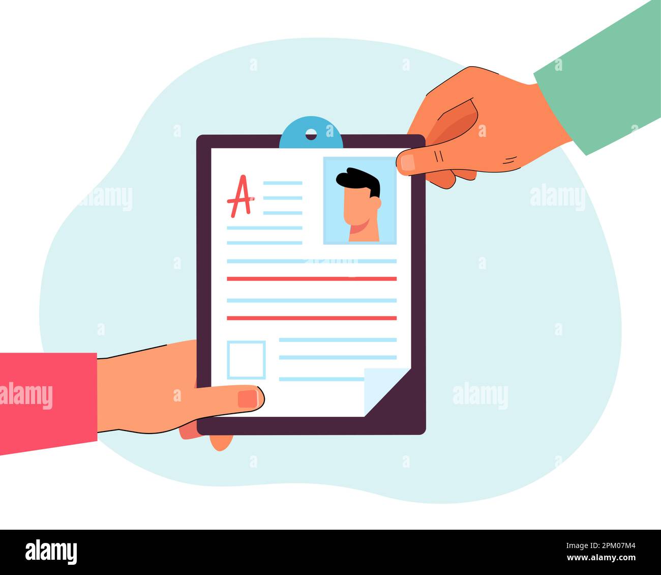 Hand of teacher giving student exam paper with excellent grade Stock ...