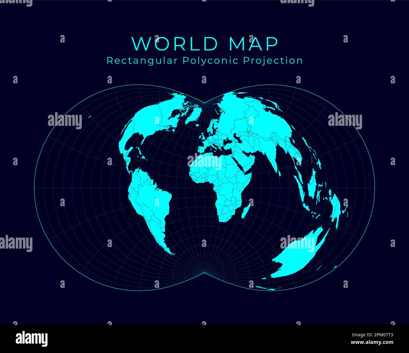 Polyconic projection map hi-res stock photography and images - Alamy