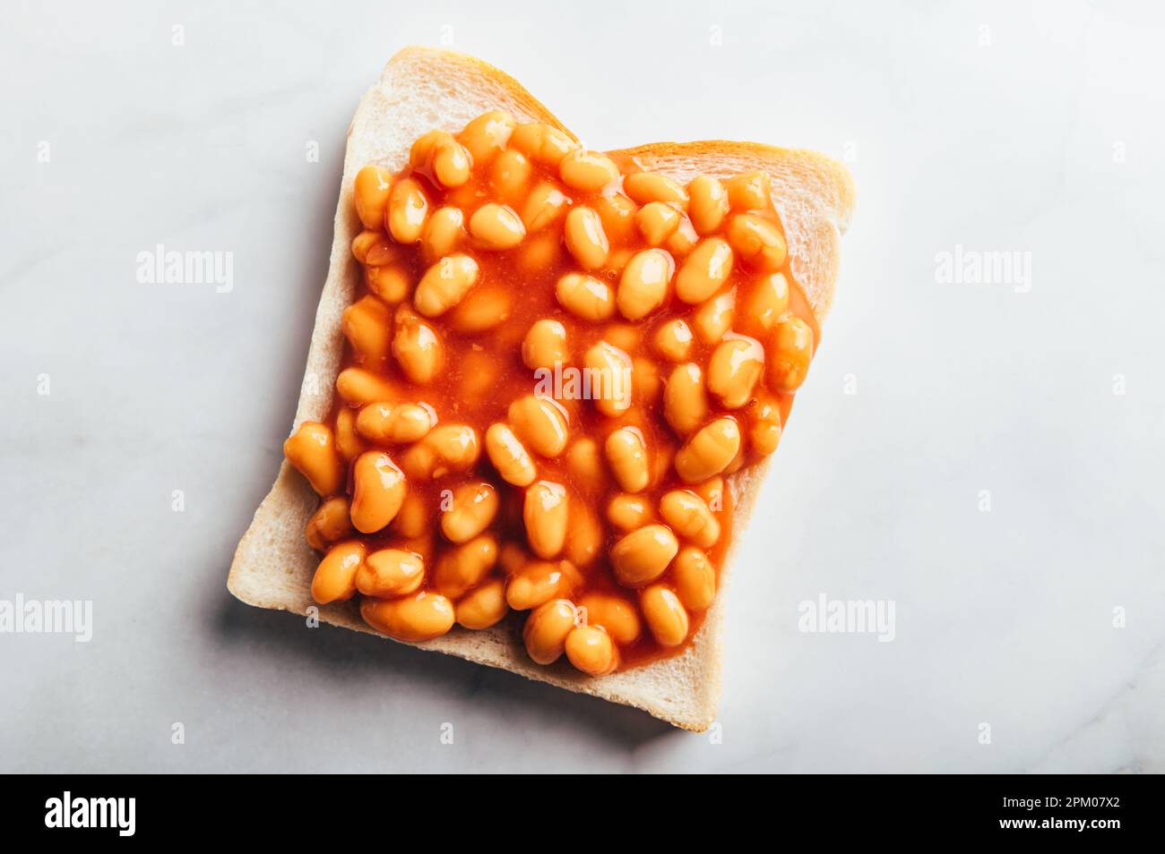 Baked Beans in Tomato Sauce on Slice of Toasted Bread, traditional ...