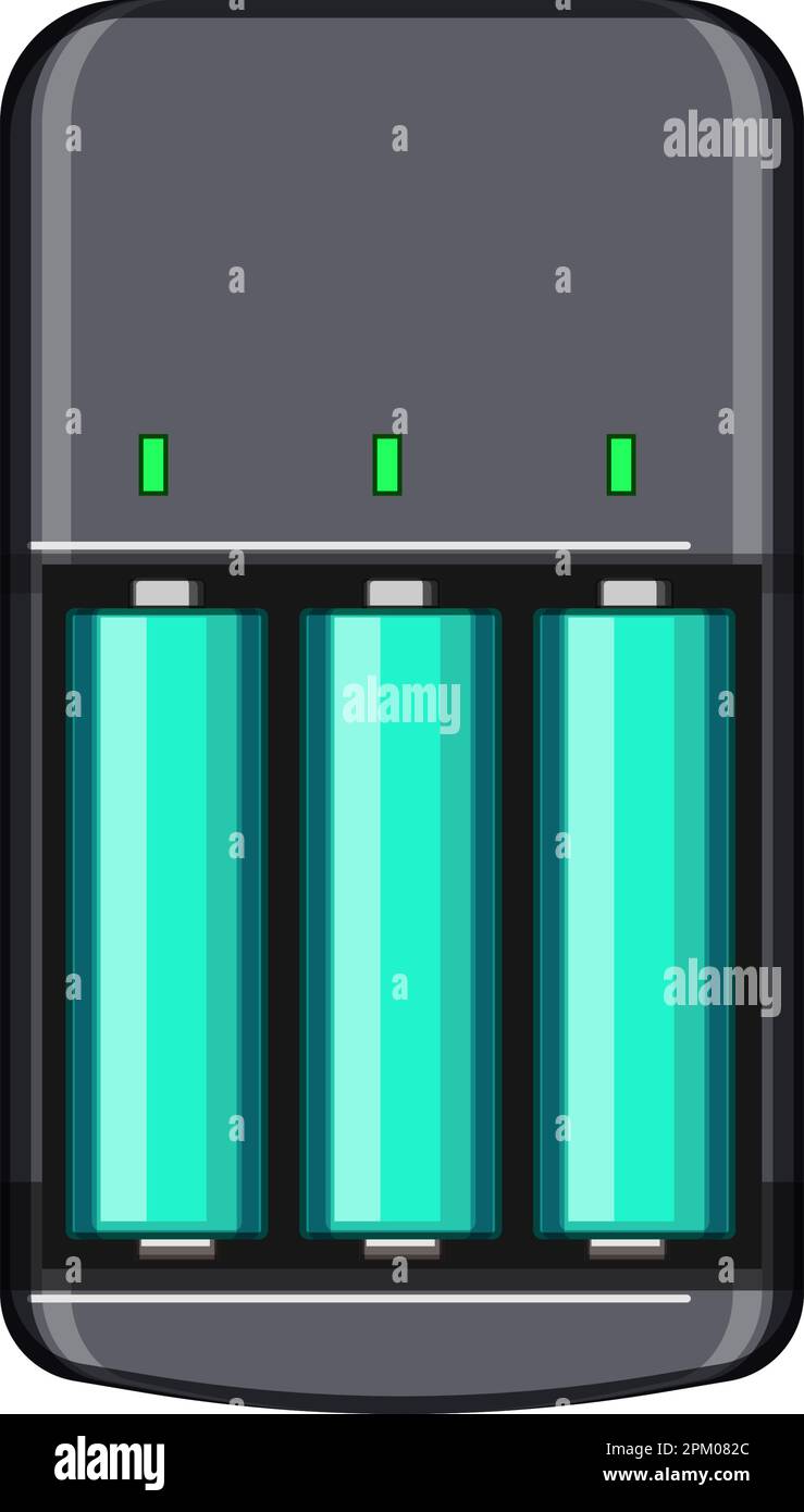 energy aa battery charger cartoon vector illustration Stock Vector ...