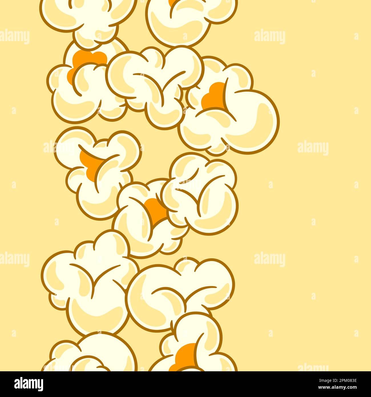 Seamless pattern with popcorn. Image of snack food in cartoon style ...