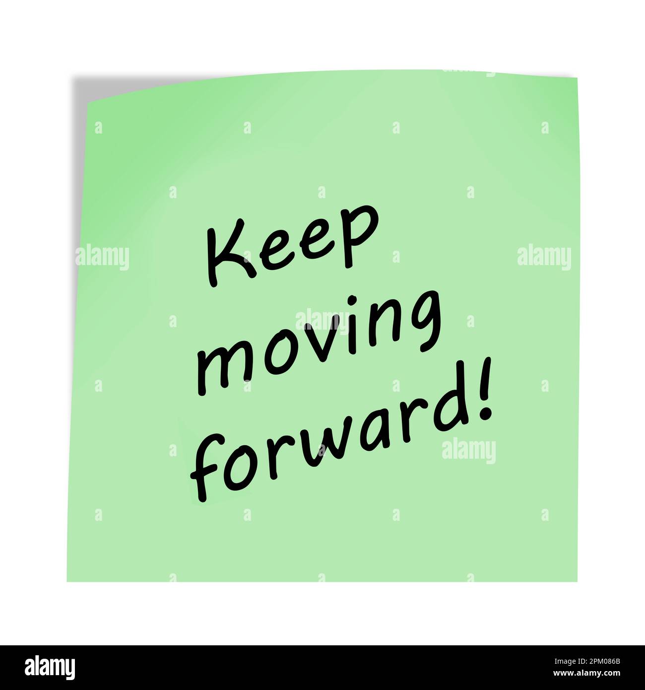 Keep moving forward 3d illustration post note reminder with clipping ...