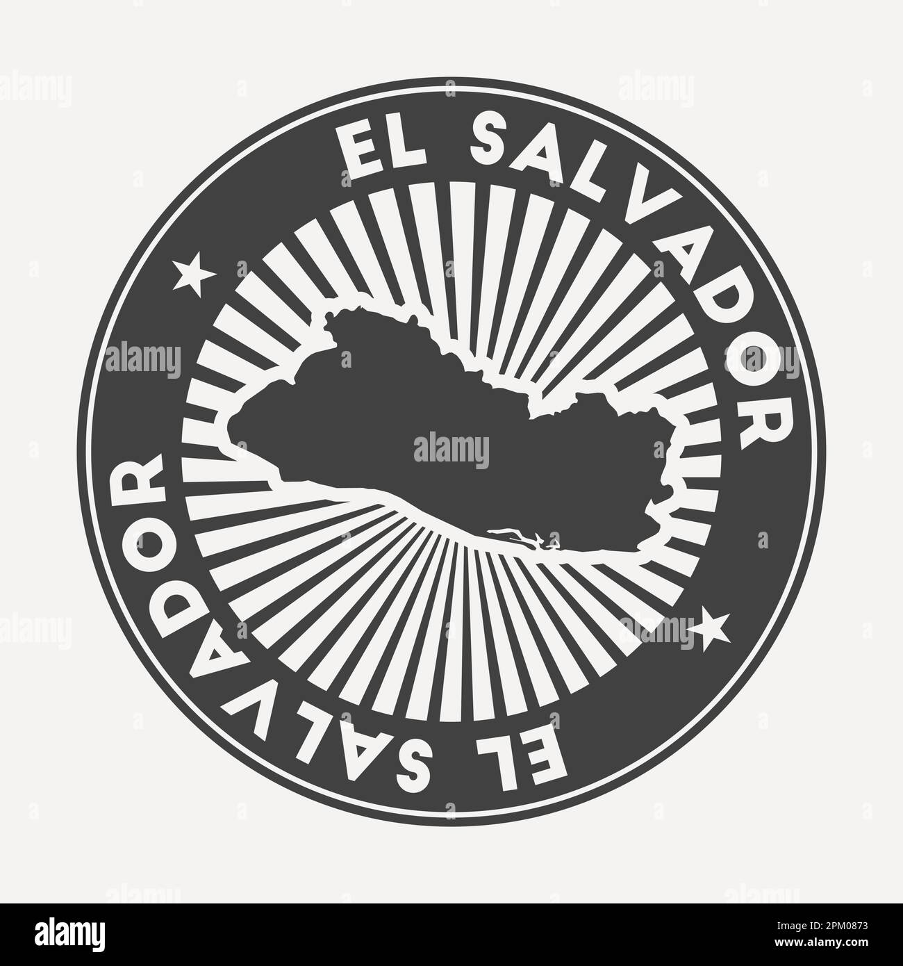 Republic of El Salvador round logo. Vintage travel badge with the ...
