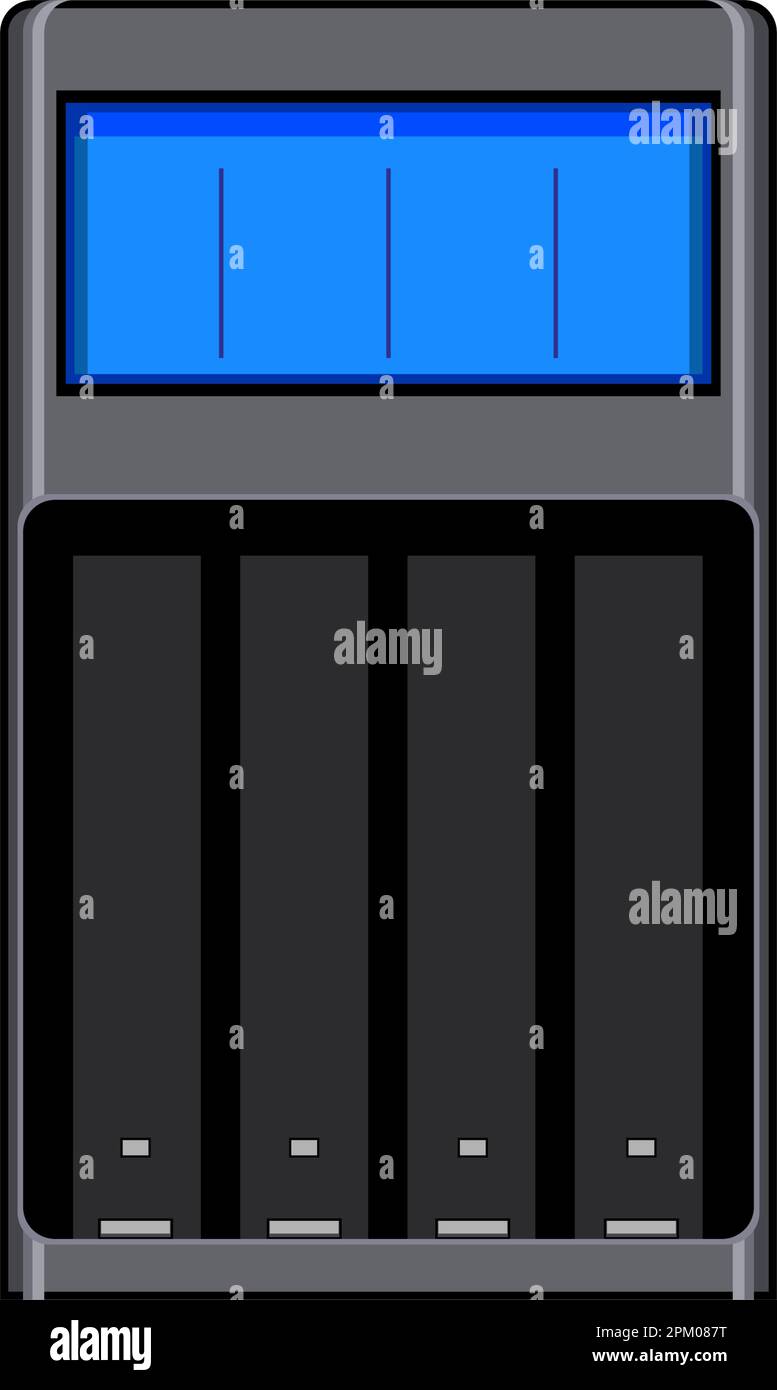 recharge aa battery charger cartoon vector illustration Stock Vector ...