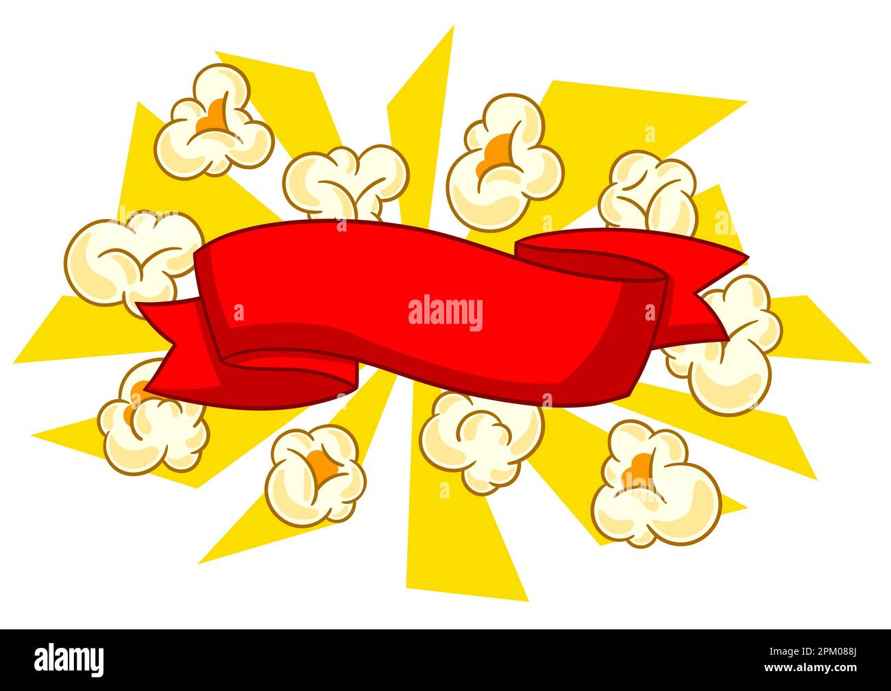 Background with popcorn. Image of snack food in cartoon style Stock ...