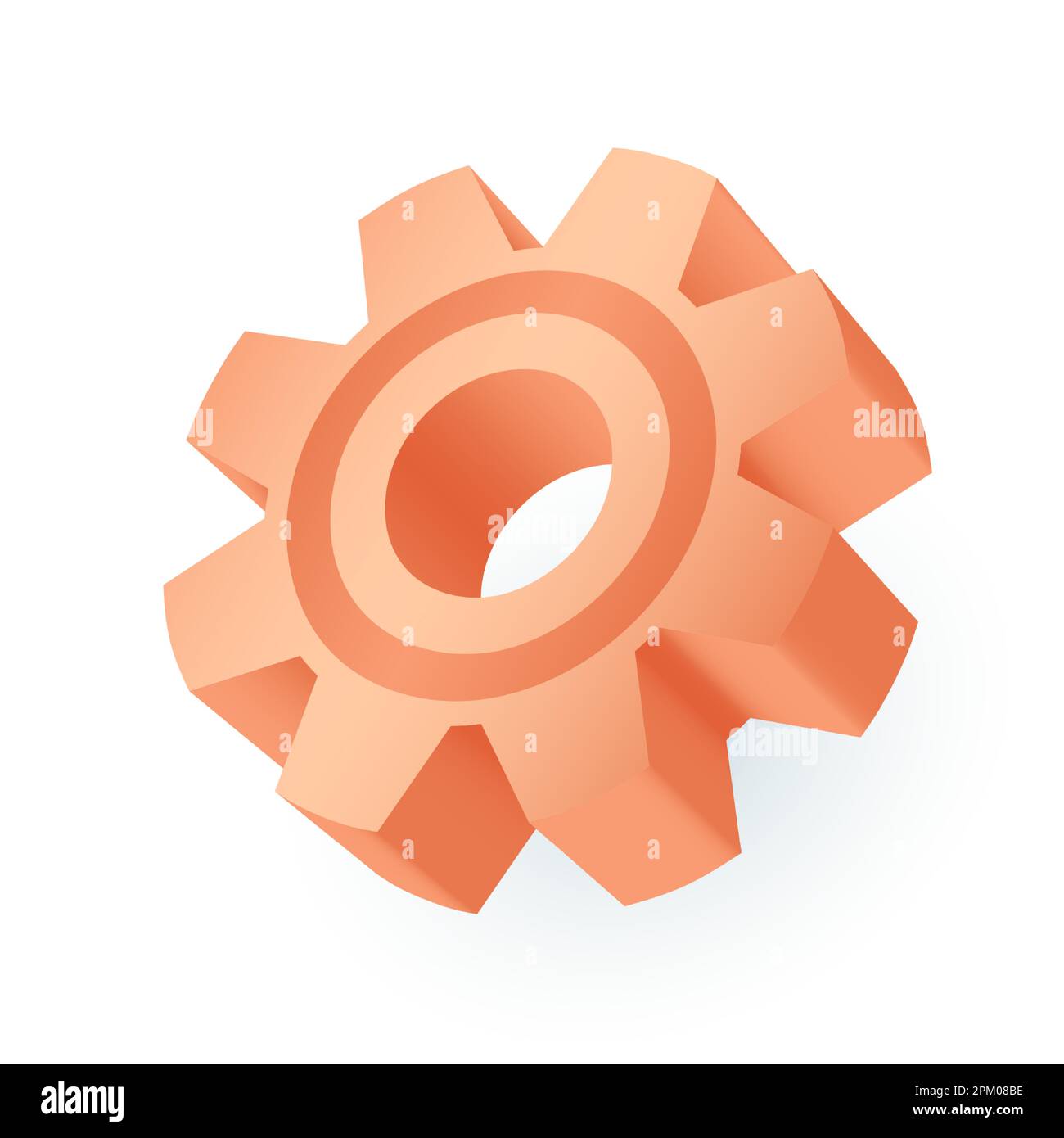 Gear wheel cartoon illustration in 3d style Stock Vector Image & Art ...