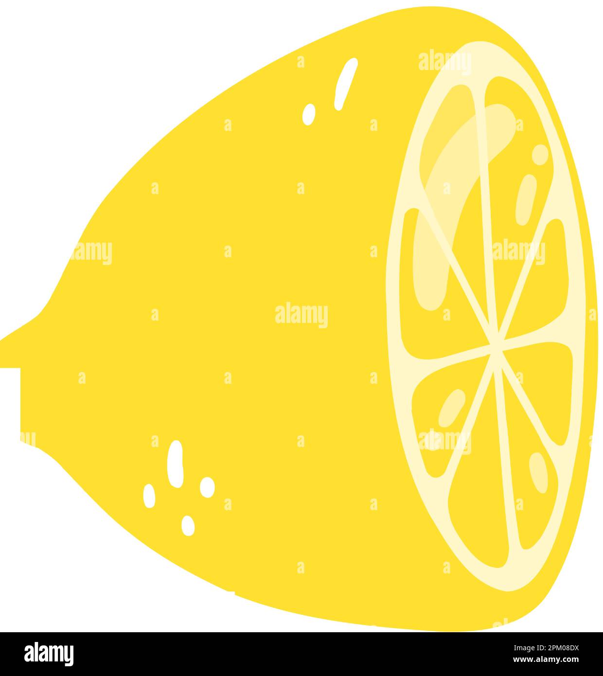 Hand drawn half a lemon. Vector illustration of cut tasty citrus ...