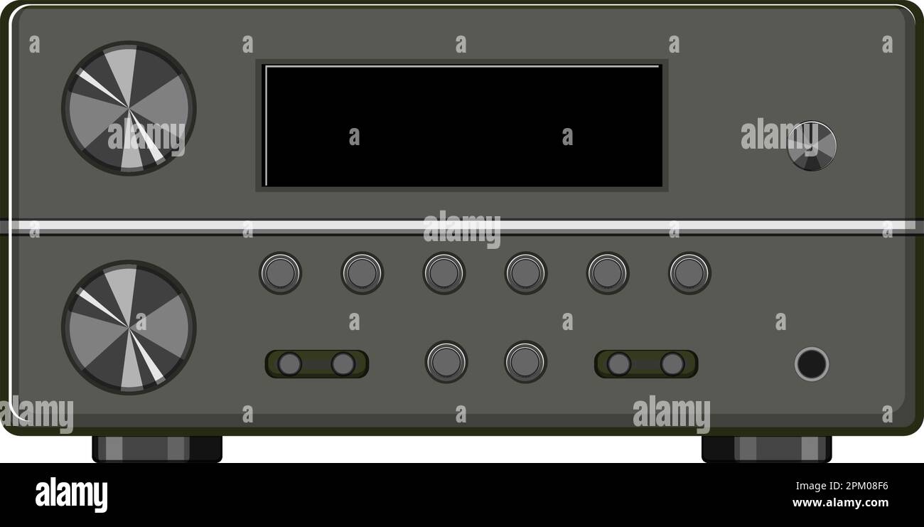 stereo av receiver cartoon vector illustration Stock Vector Image & Art ...