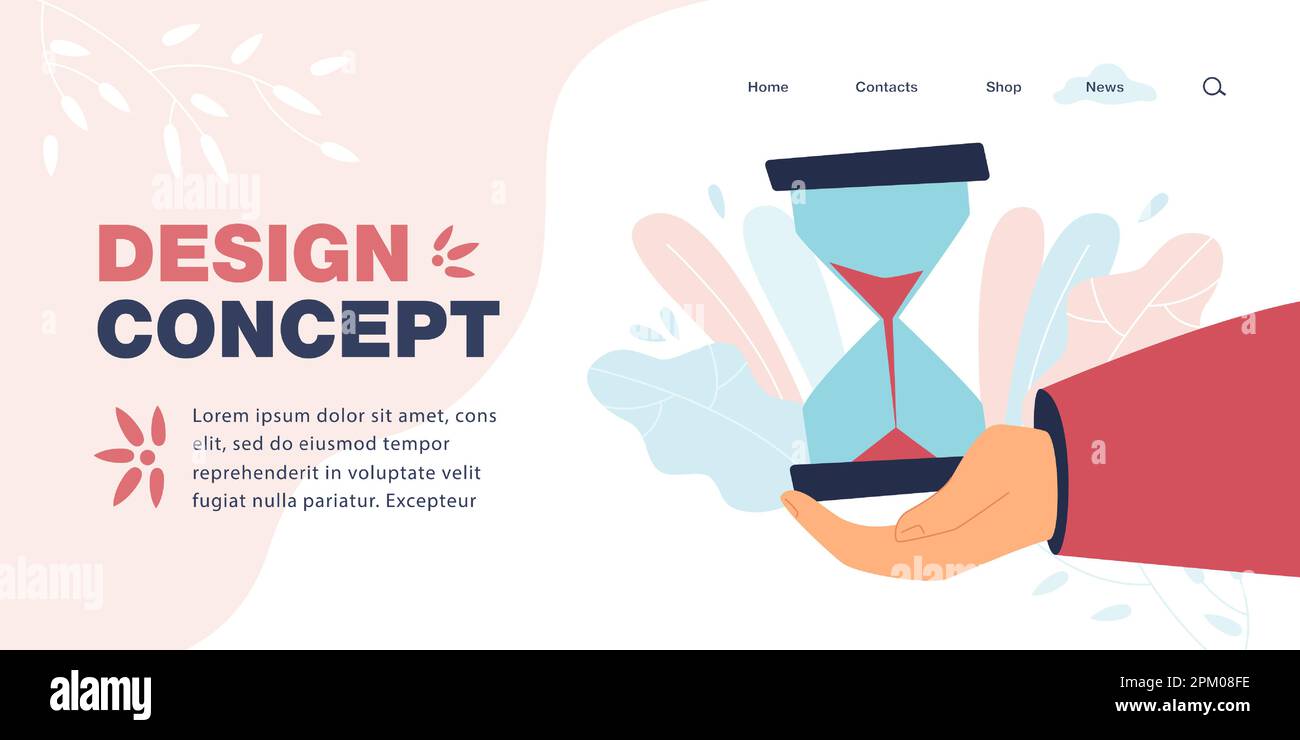 Hand holding sand-glass flat vector illustration Stock Vector Image ...