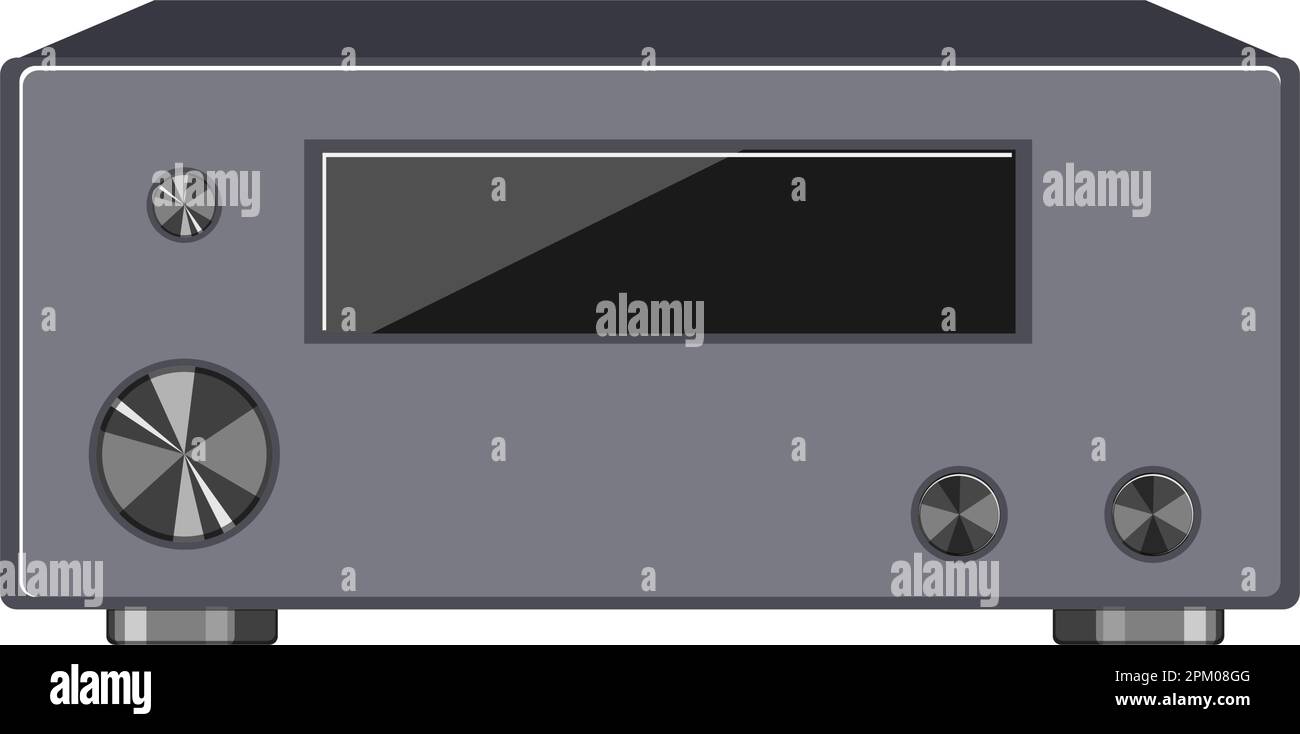 music av receiver cartoon vector illustration Stock Vector Image & Art ...
