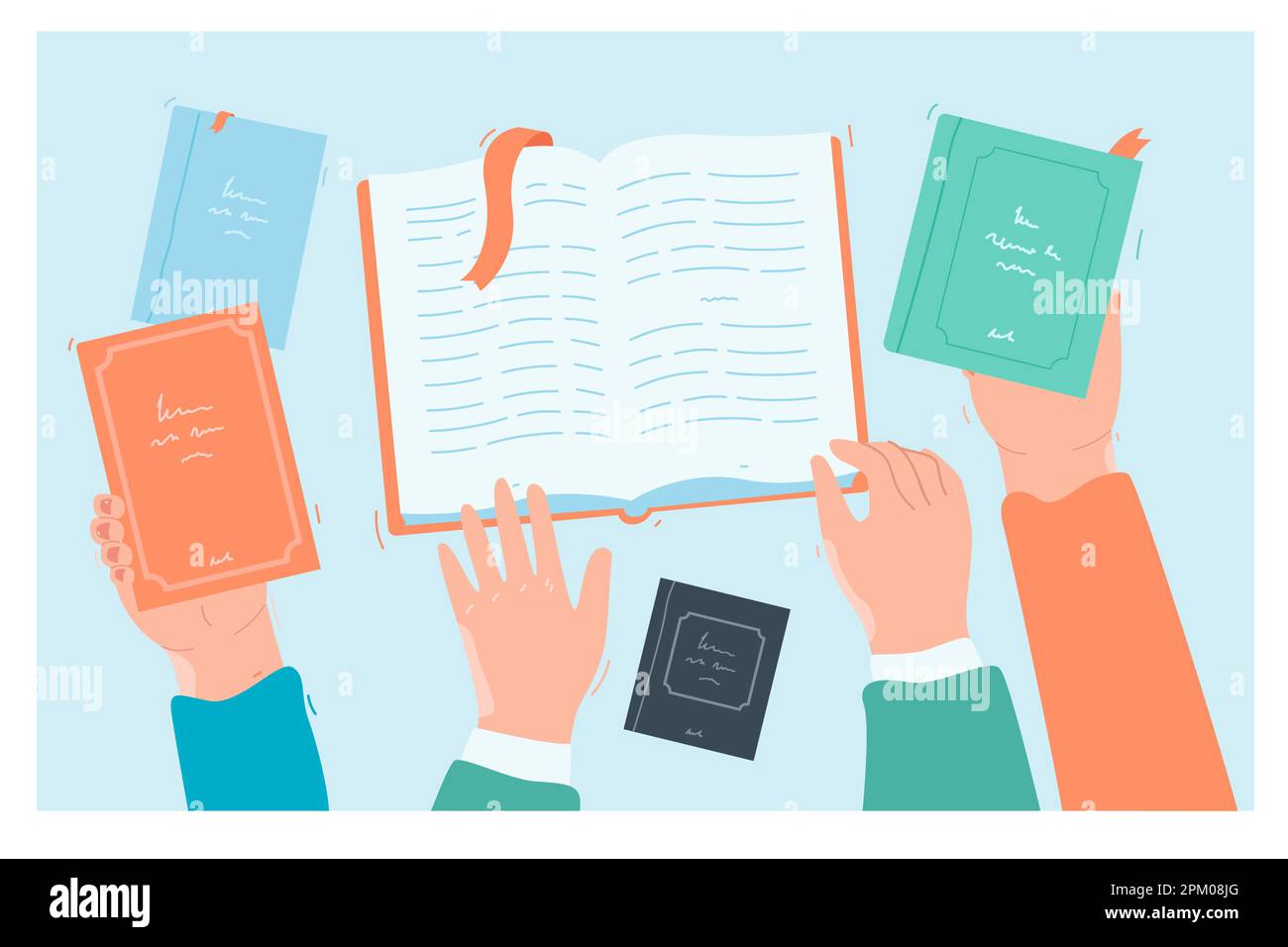 Studying books top view Stock Vector Images - Alamy