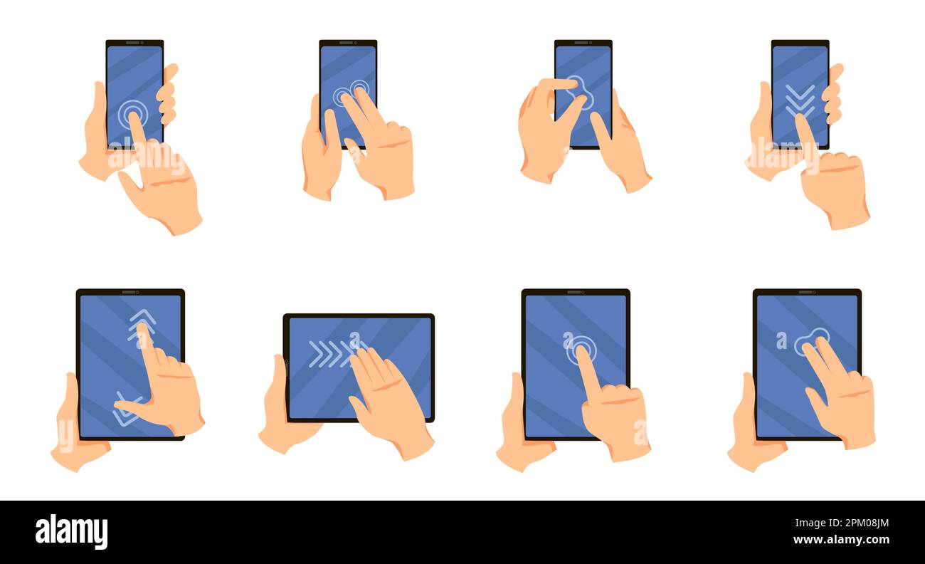 Swipe mobile phone flat screen Cut Out Stock Images & Pictures - Alamy