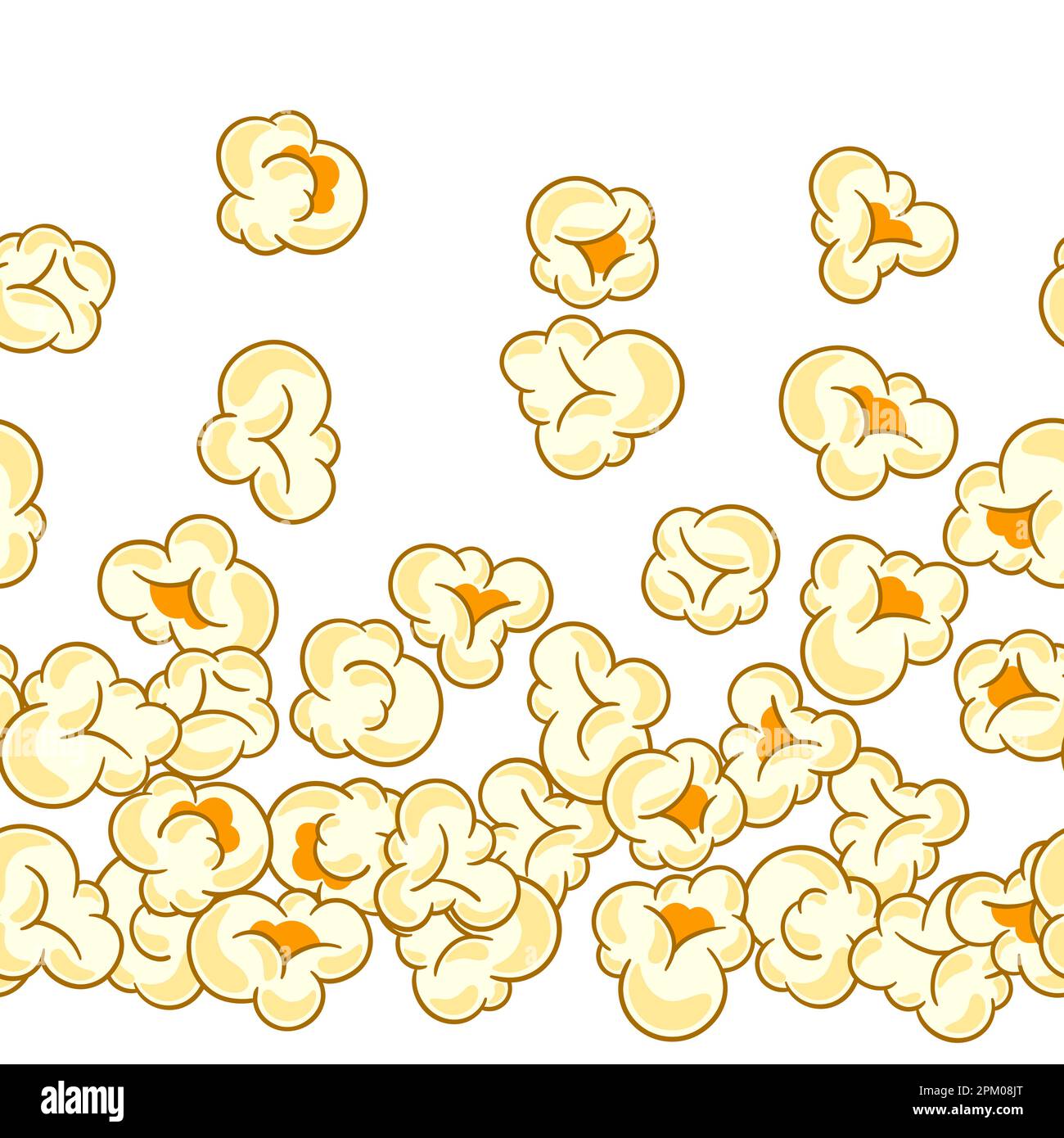 Seamless pattern with popcorn. Image of snack food in cartoon style ...