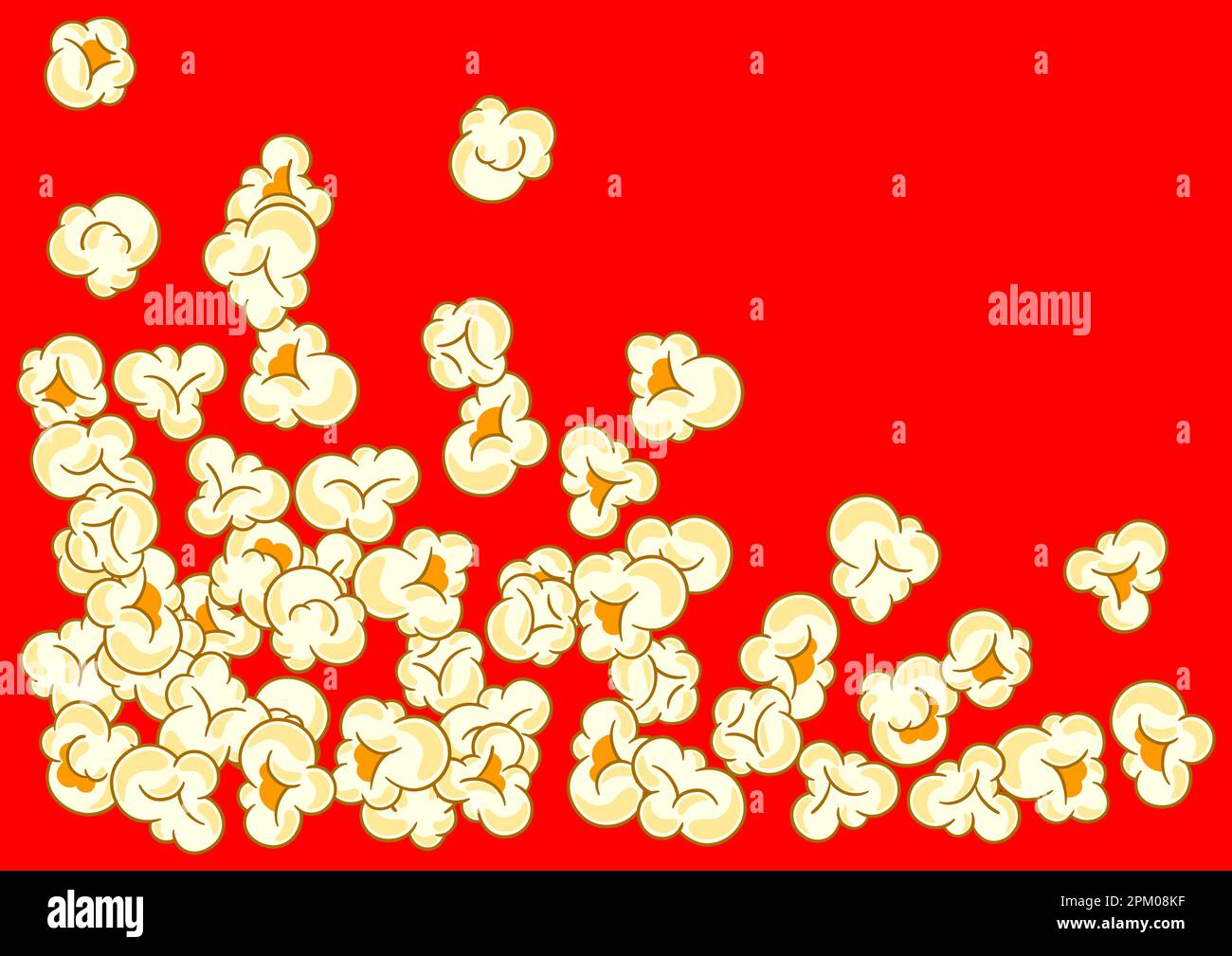 Background with popcorn. Image of snack food in cartoon style Stock ...